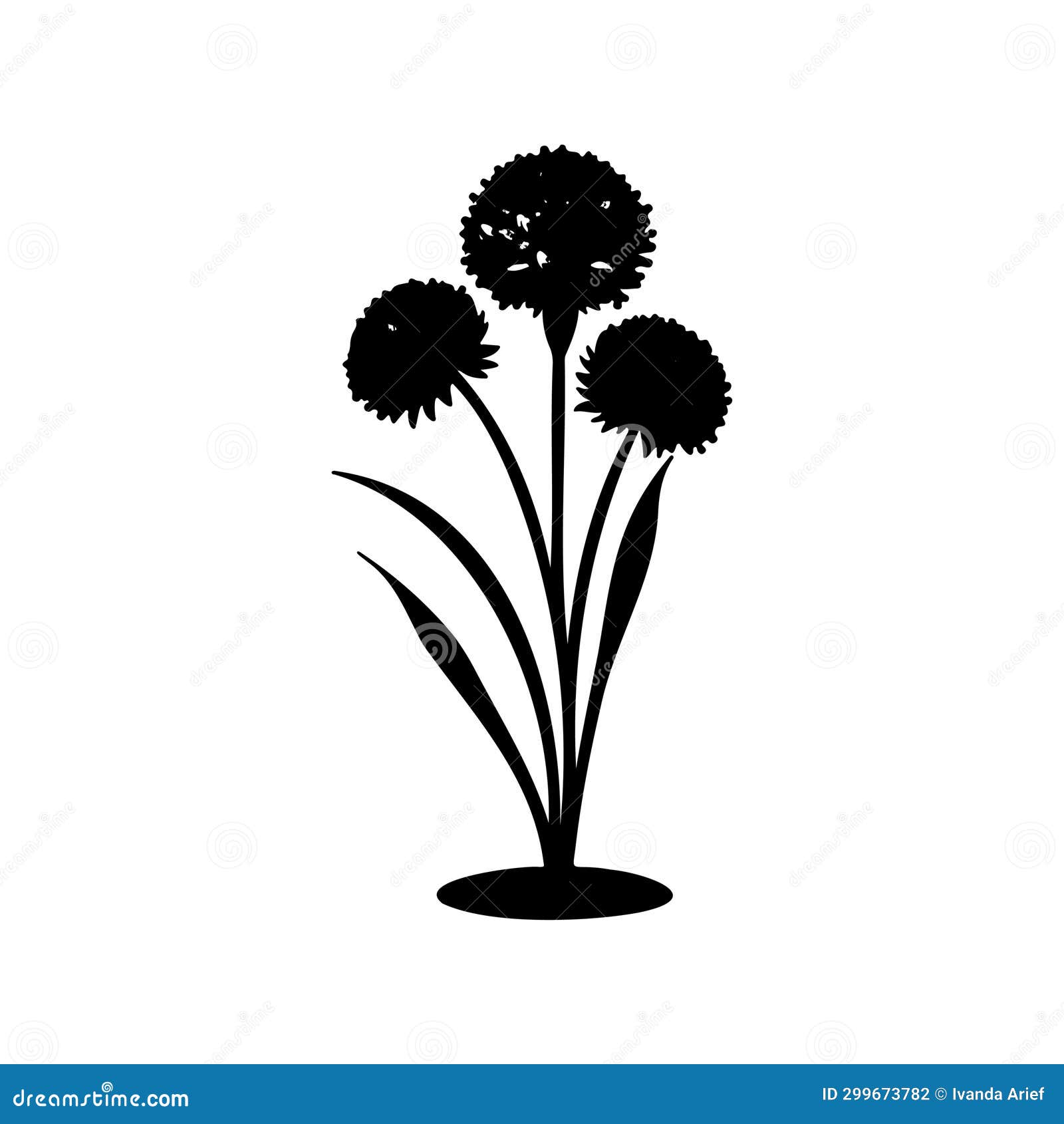 Allium Icon Hand Draw Black Colour Plants Logo Symbol Perfect Stock ...