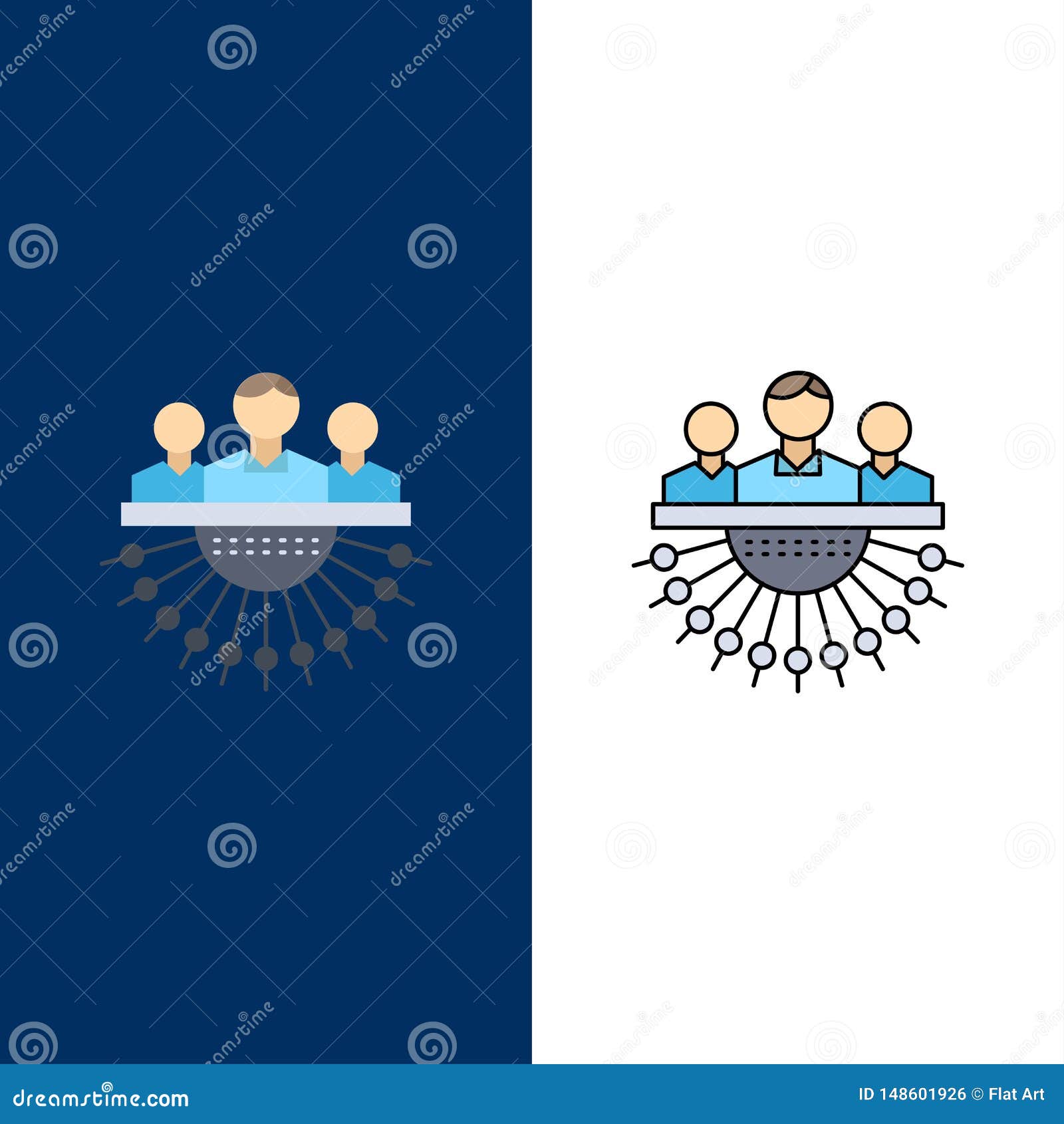 Allocation, Group, Human, Management, Outsource Flat Color Icon Vector ...