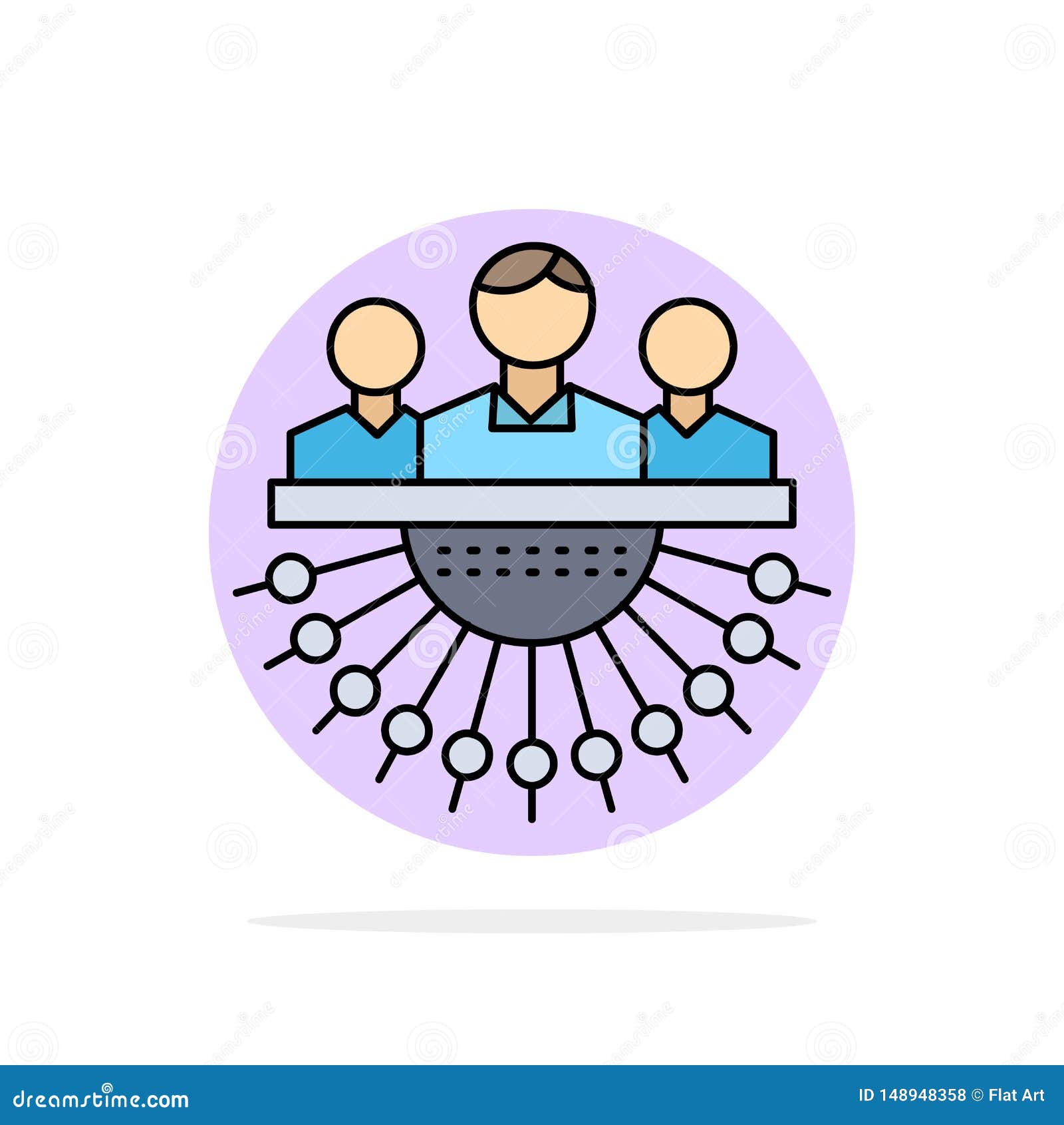 Allocation, Group, Human, Management, Outsource Flat Color Icon Vector ...