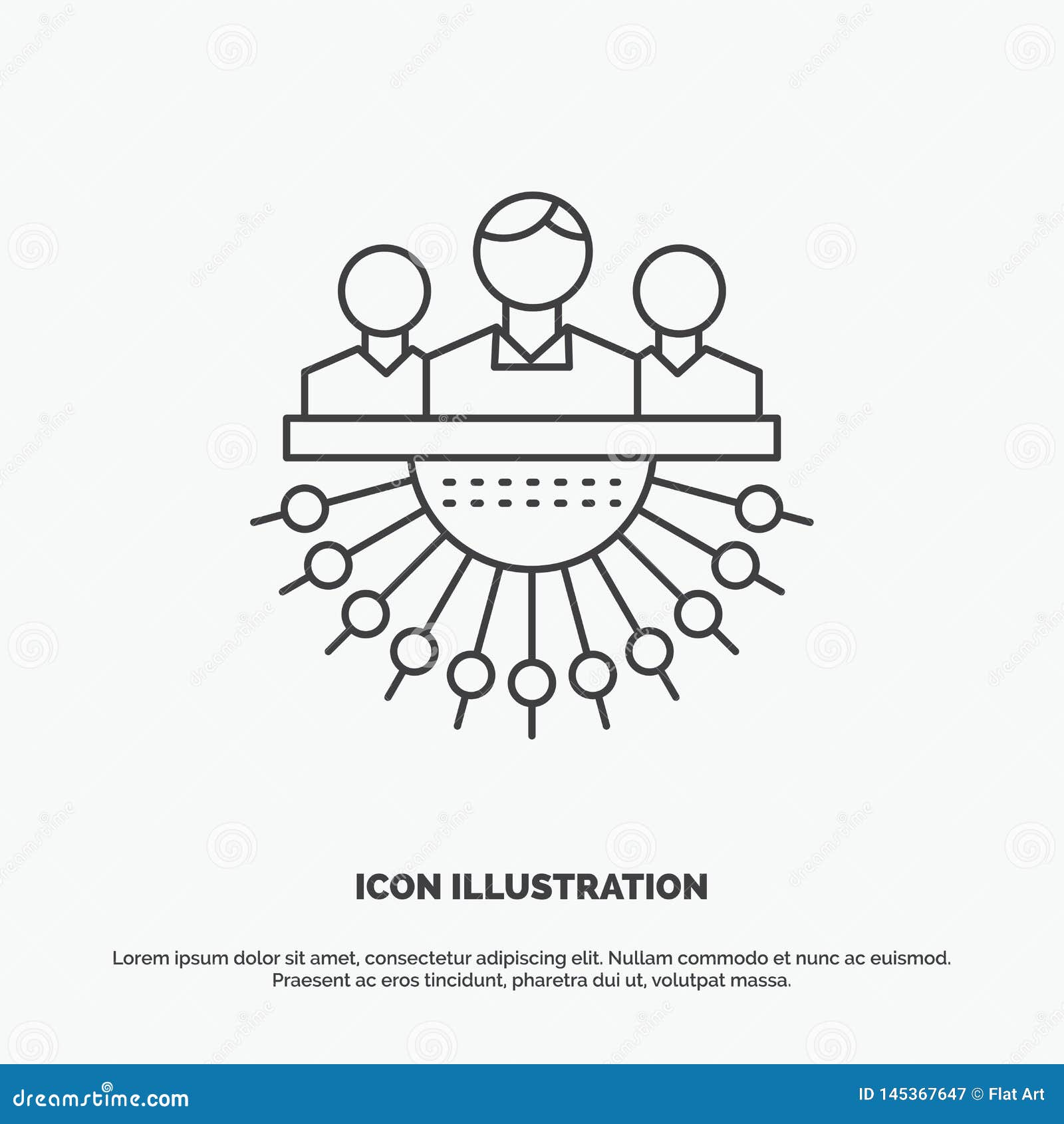 Allocation, Group, Human, Management, Outsource Icon. Line Vector Gray ...