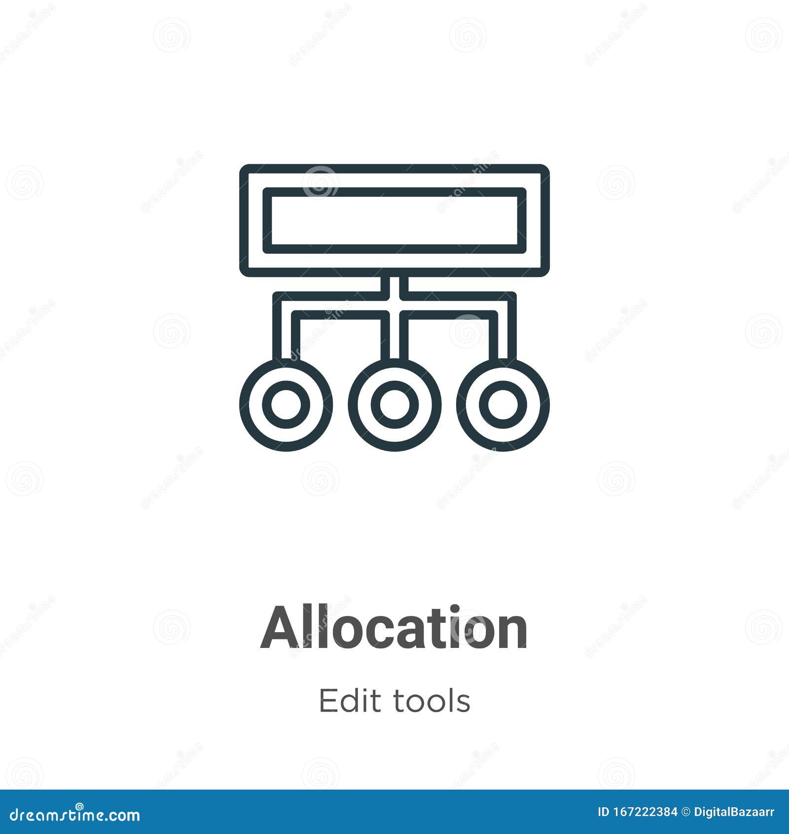 Allocation Outline Vector Icon. Thin Line Black Allocation Icon, Flat ...