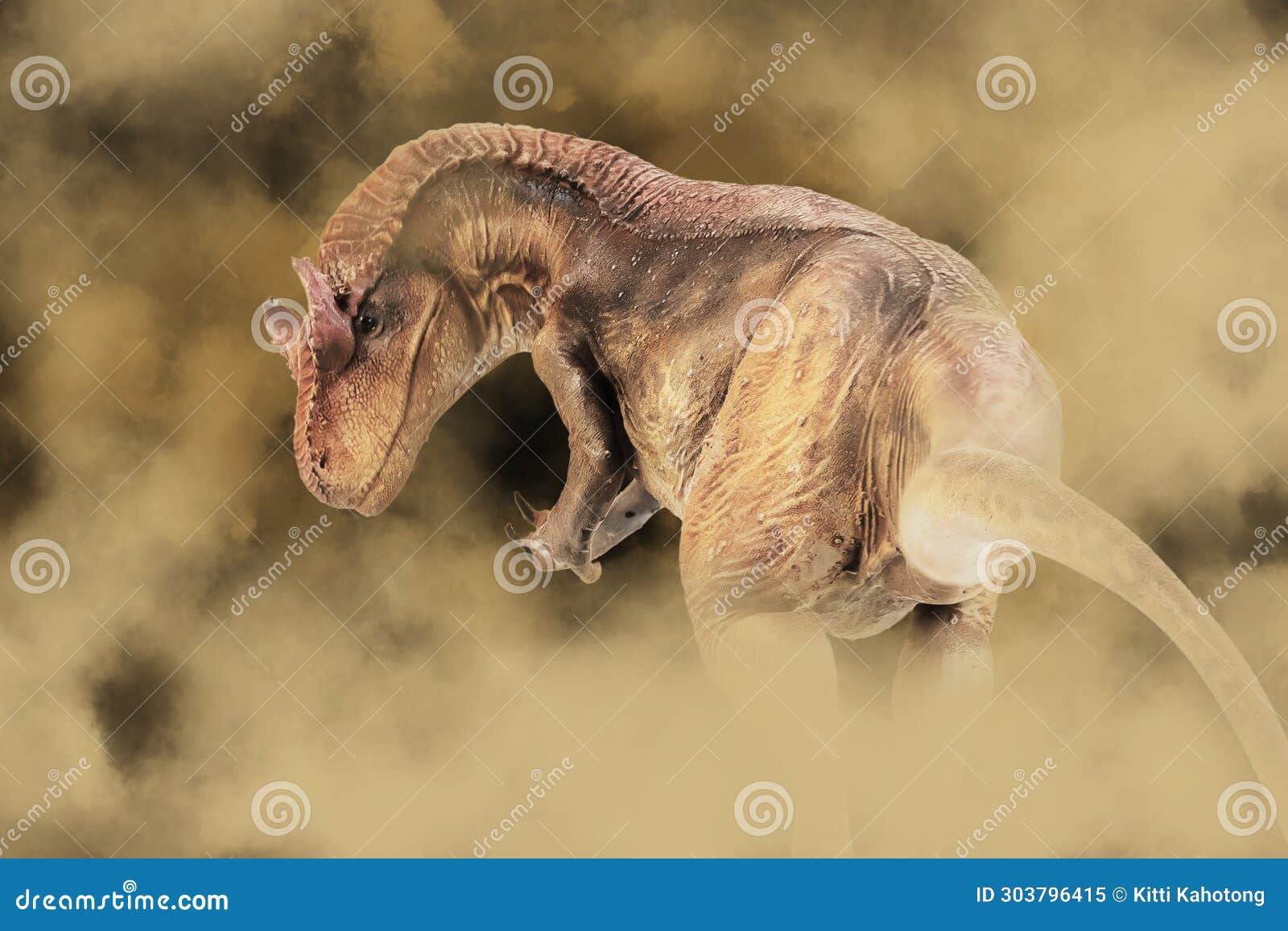 Allosaurus ,dinosaur in the Dark Stock Illustration - Illustration of ...