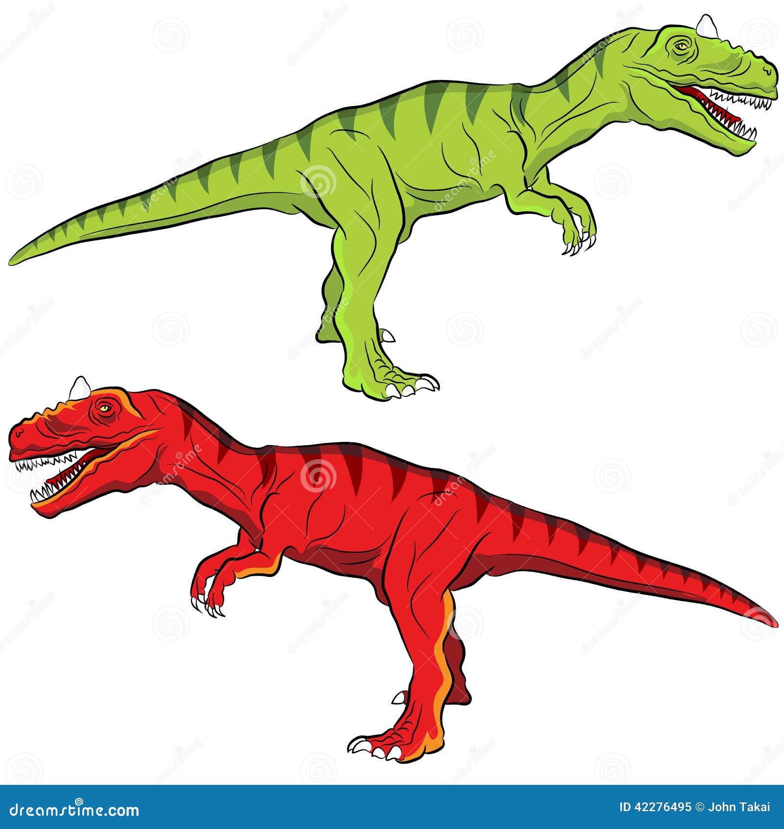 Allosaurus Dinosaur Cartoon Linear Sketch For Coloring Book Isolated On ...