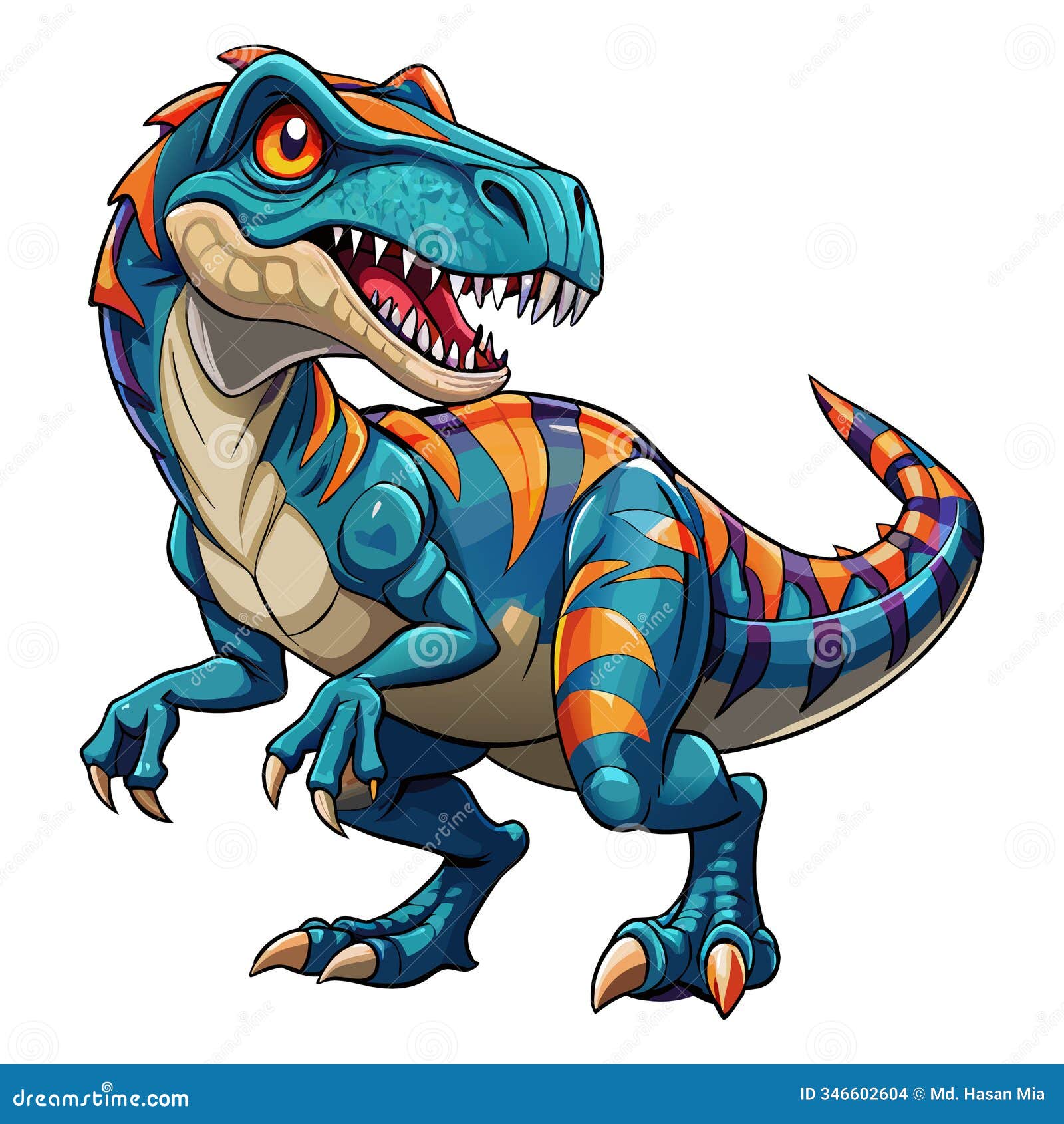 Allosaurus Dinosaur Sticker Vector Design Stock Vector - Illustration ...