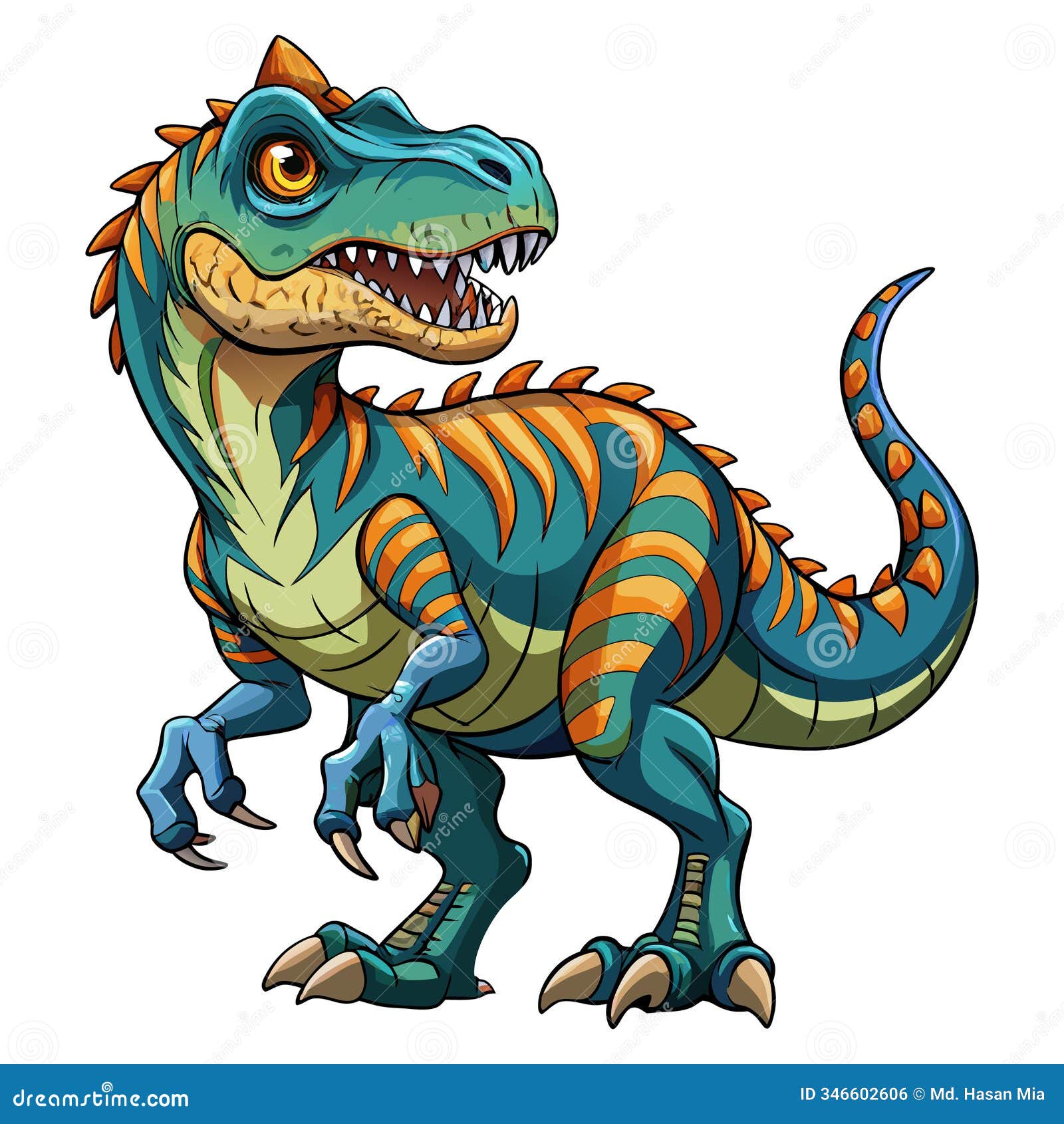 Allosaurus Dinosaur Sticker Vector Design Stock Vector - Illustration ...