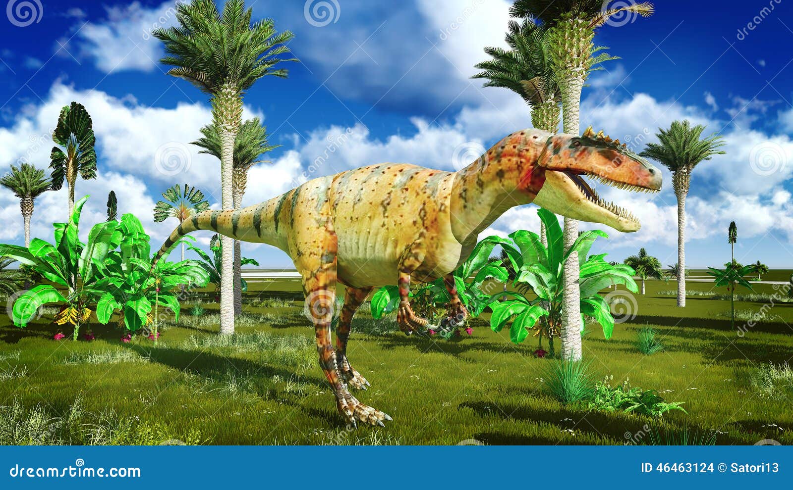 Allosaurus Fragilis With Attack Or Aggressive Pose Isolated On White ...