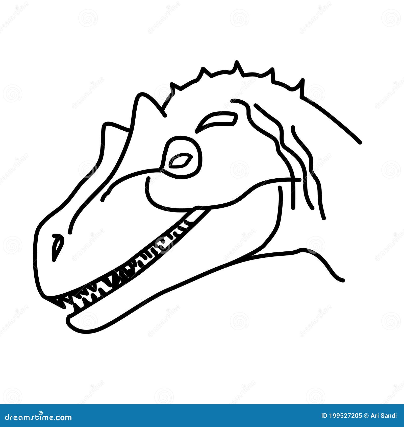 Allosaurus Icon. Doodle Hand Drawn or Black Outline Icon Style Stock ...