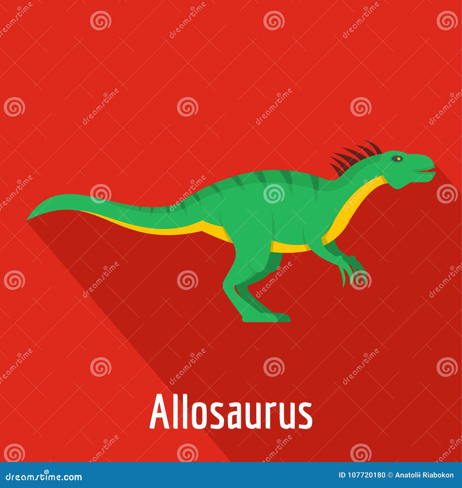 Allosaurus Icon, Cartoon Style Vector Illustration | CartoonDealer.com ...