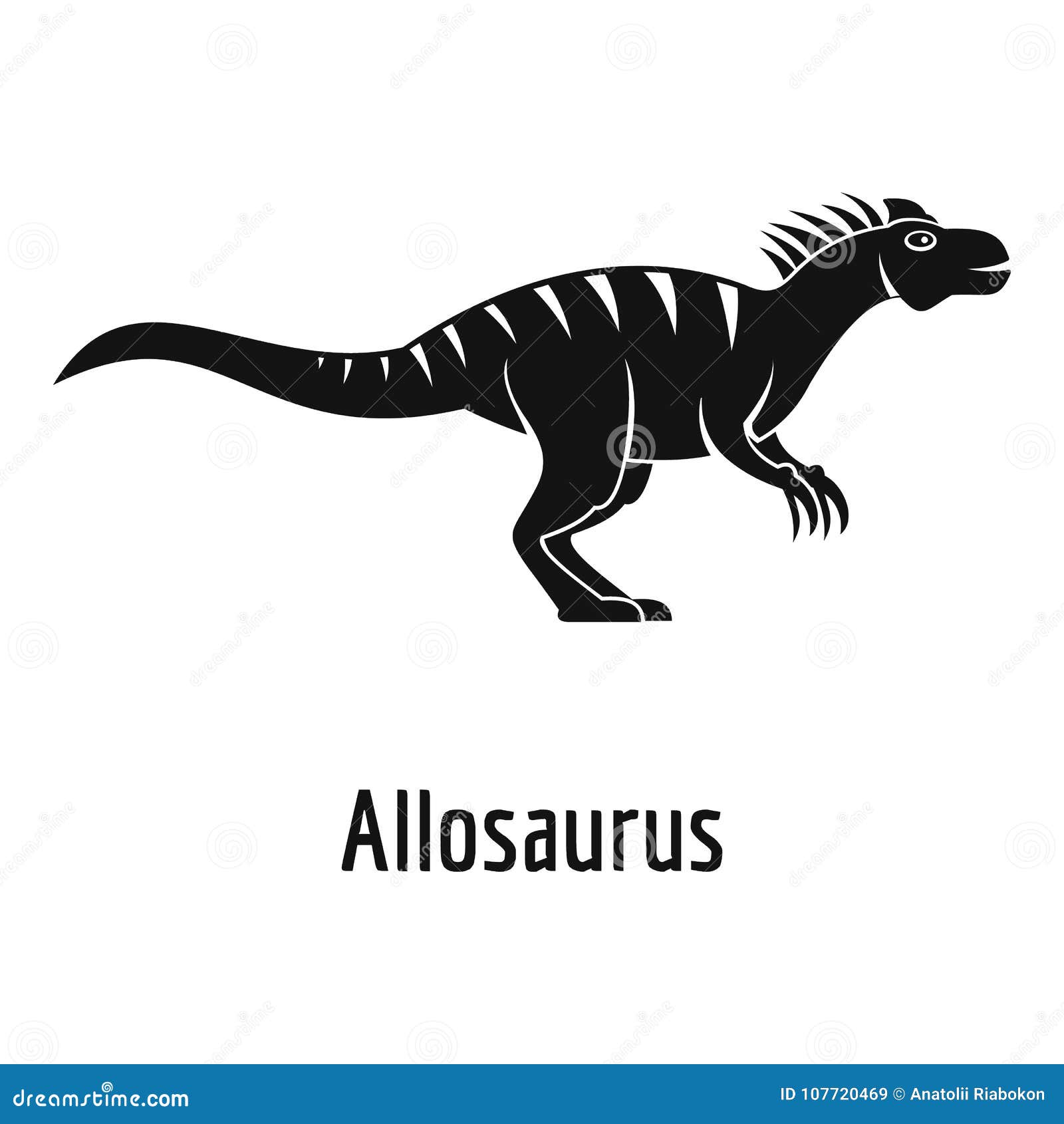 Allosaurus Icon, Cartoon Style Vector Illustration | CartoonDealer.com ...