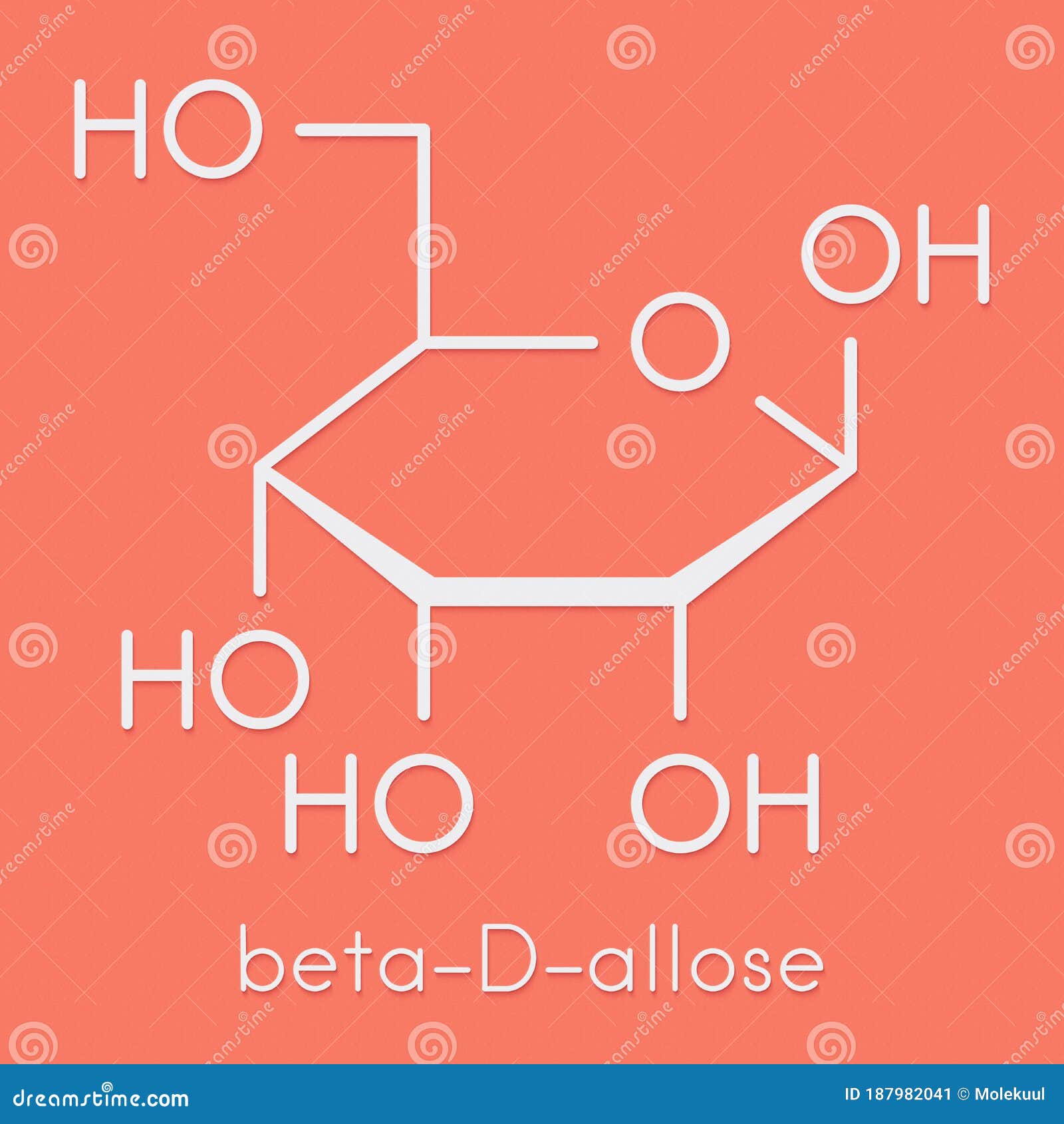 Allose Beta-D-allopyranose Form Sugar Molecule. Skeletal Formula. Stock ...