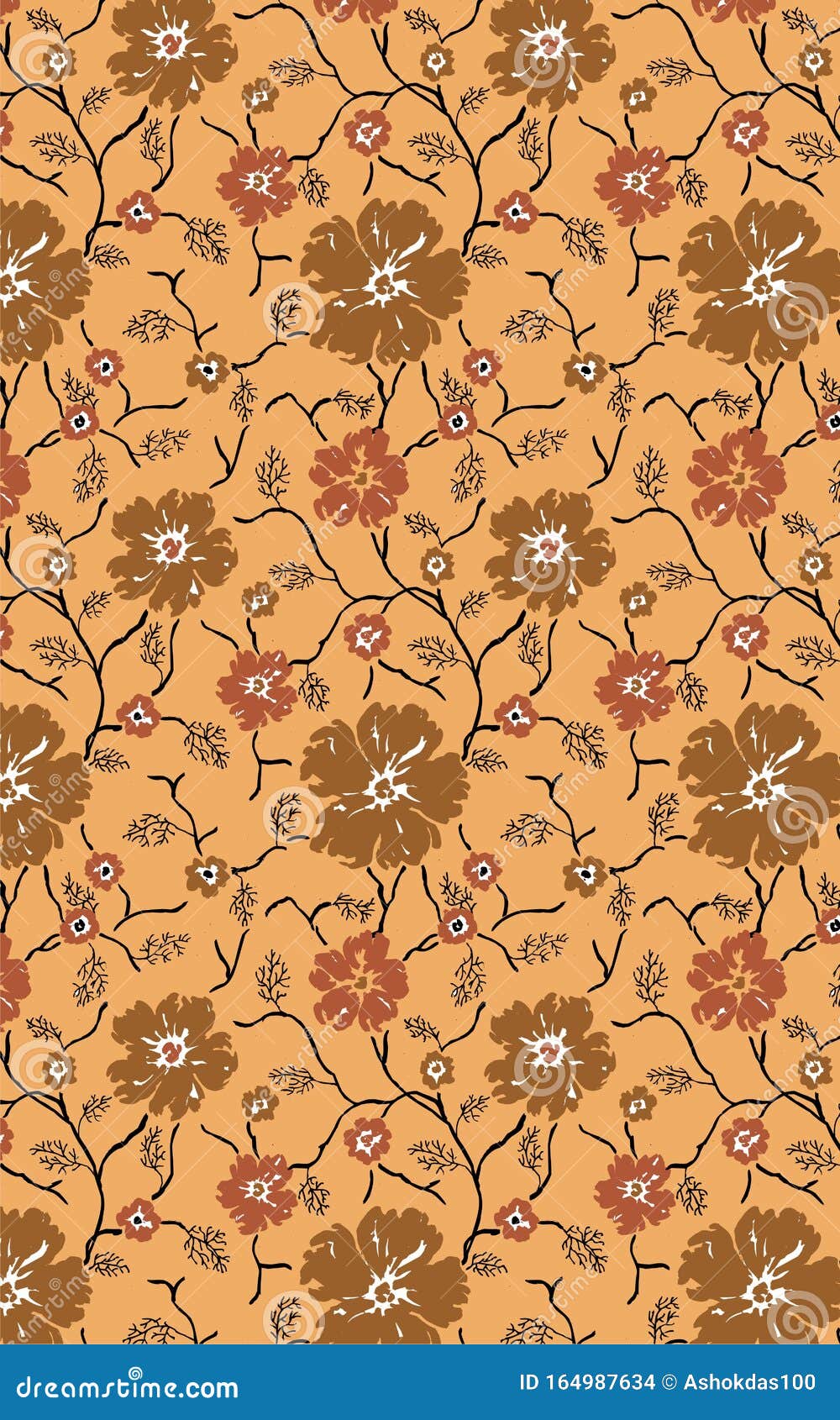 ALLOVER FLOWER PATTERN DESIGN for PRINT Stock Illustration ...