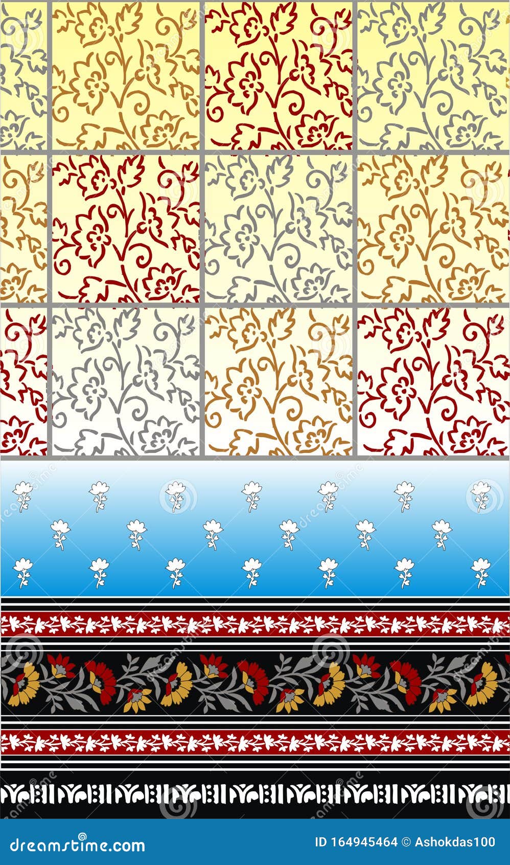 ALLOVER PATTERN DESIGN with BORDER for PRINT Stock Illustration ...