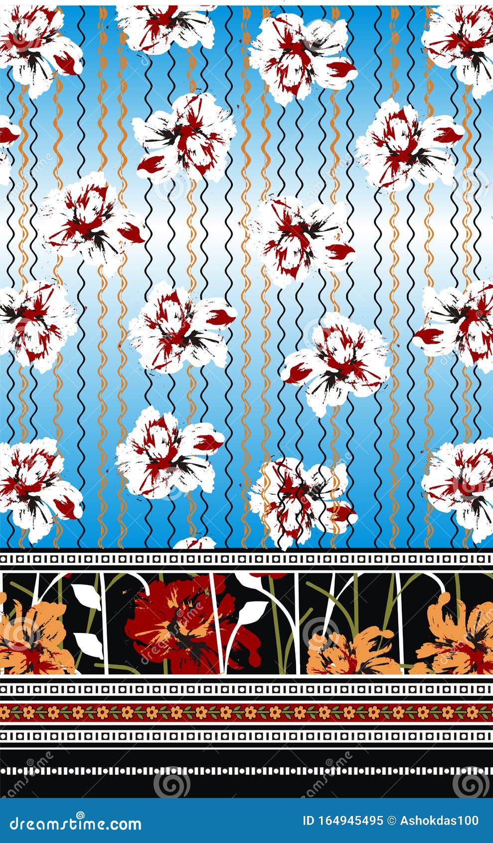 ALLOVER PATTERN DESIGN with BORDER for PRINT Stock Illustration ...
