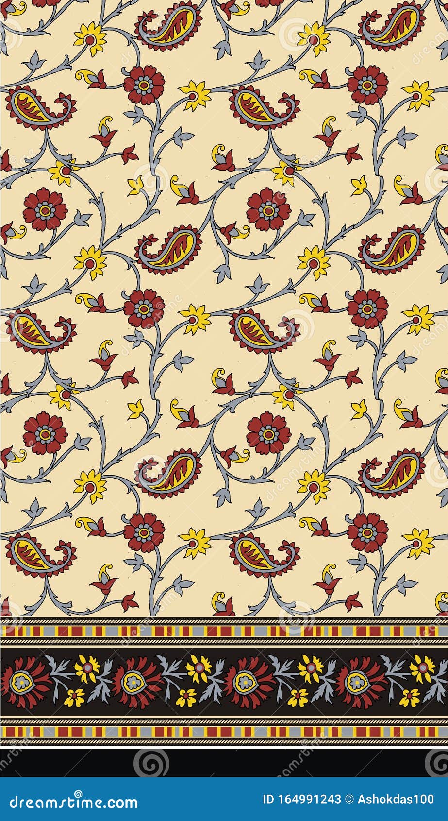 ALLOVER PATTERN DESIGN with BORDER for PRINT Stock Illustration ...