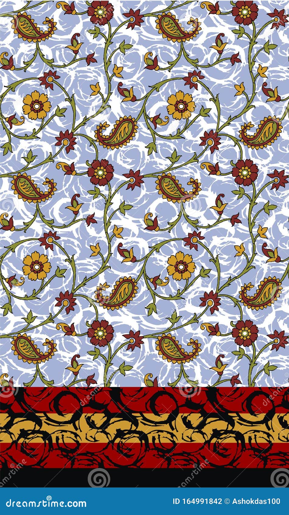 ALLOVER PATTERN DESIGN with BORDER for PRINT Stock Illustration ...