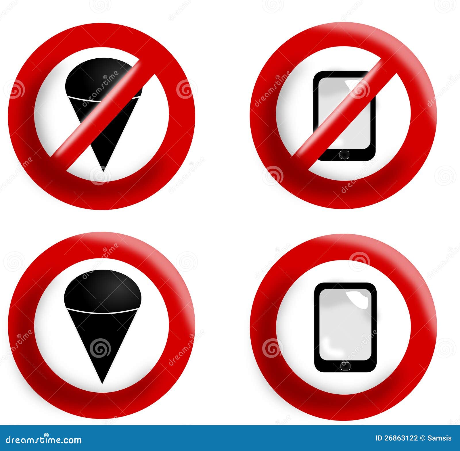 Allow and Disallow stock illustration. Illustration of phone - 26863122