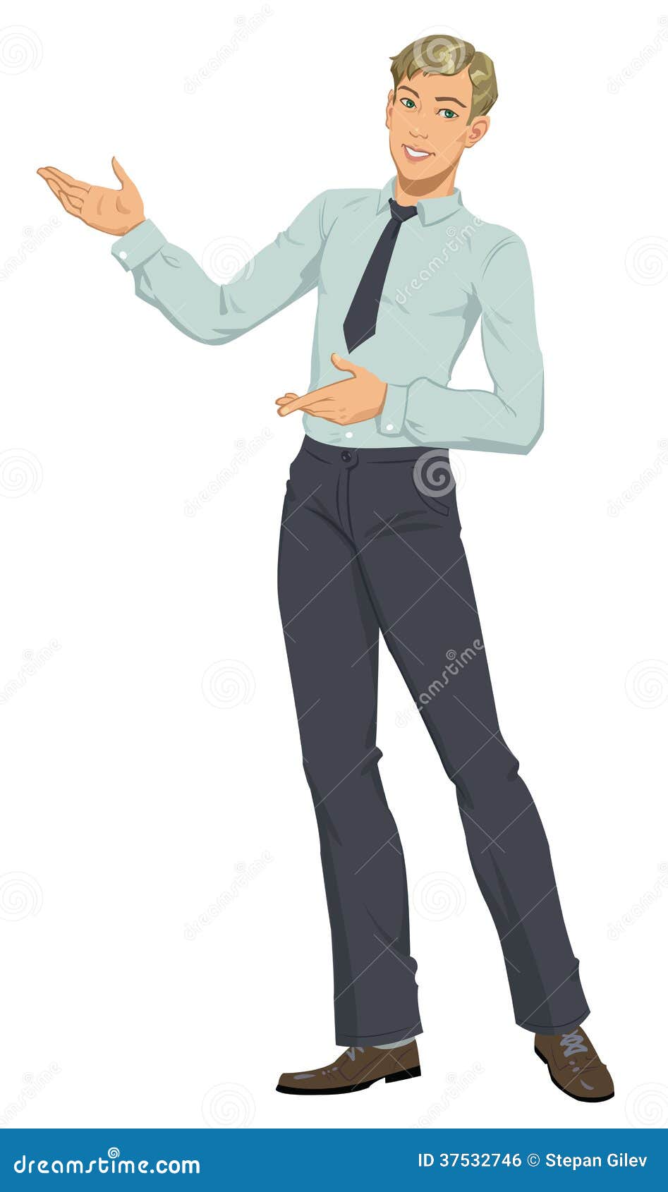 Allow me to introduce! stock vector. Illustration of cheerful - 37532746