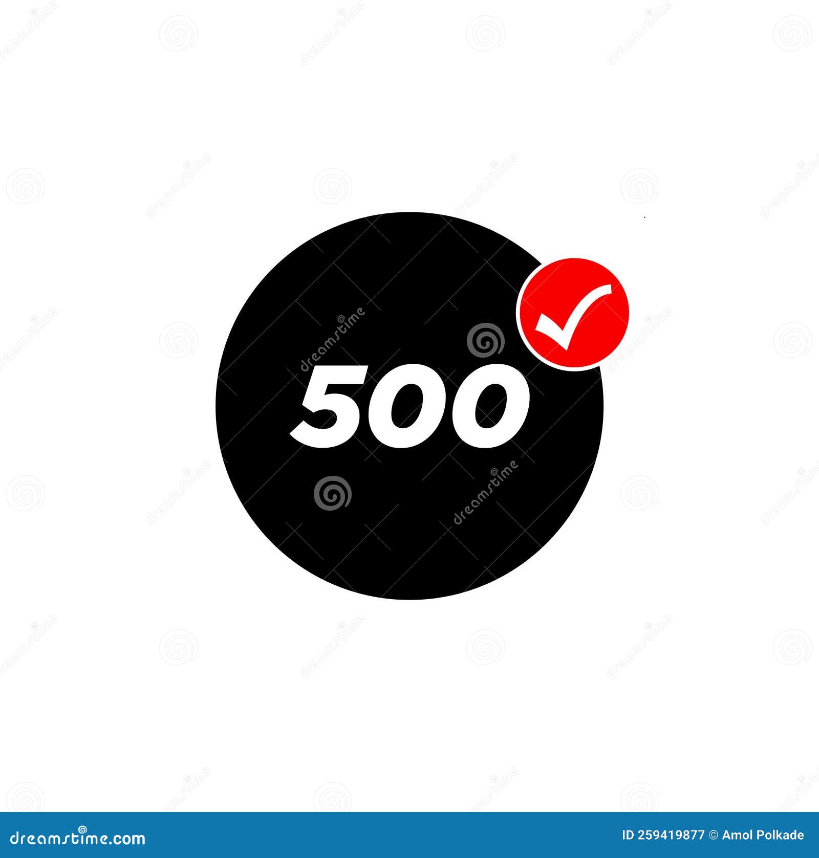 500 Allow With Red Tick Icon. 500 Allow Icon Cartoon Vector ...