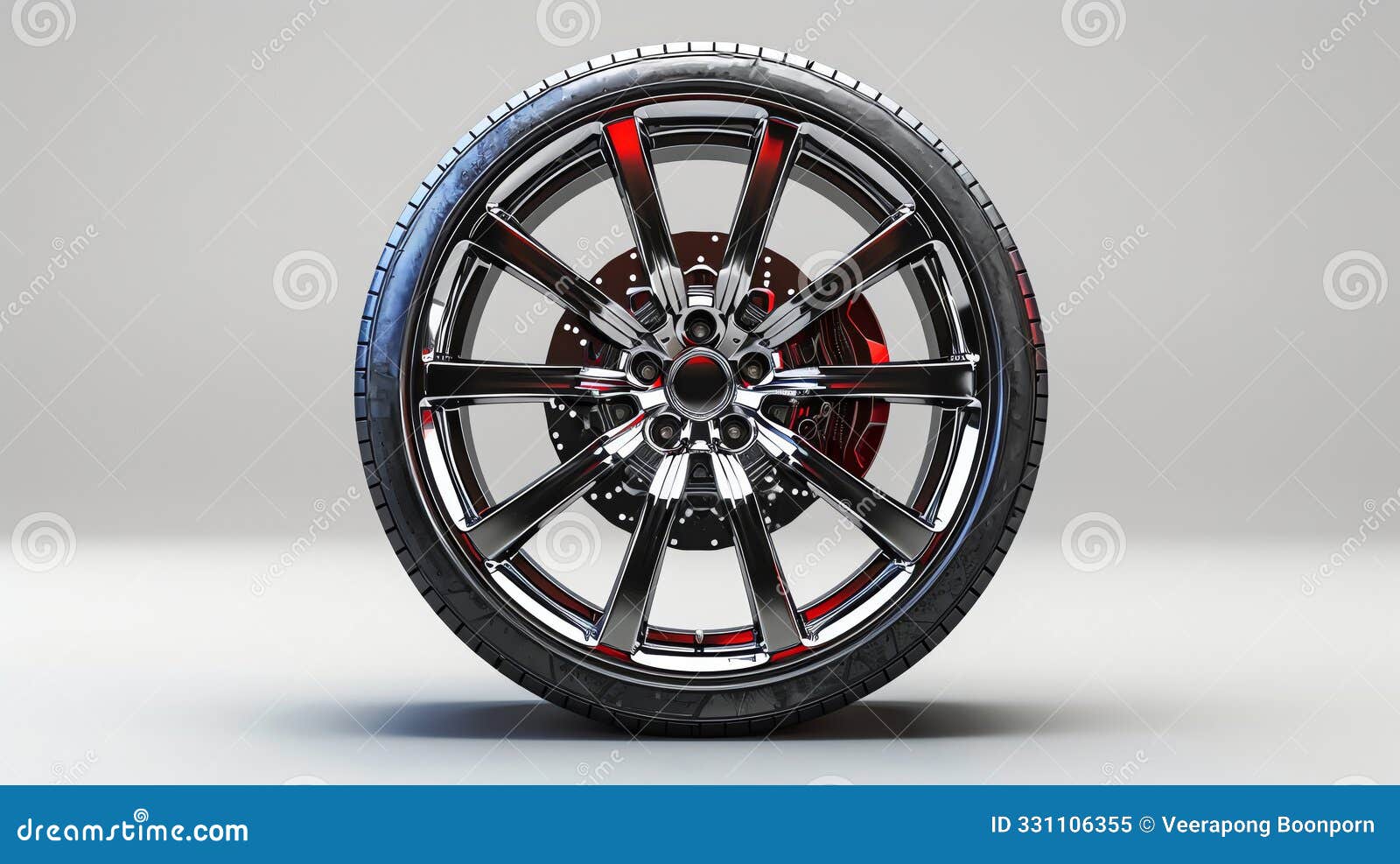 Alloy Car Wheel Isolated, Minimalist White Background Stock ...