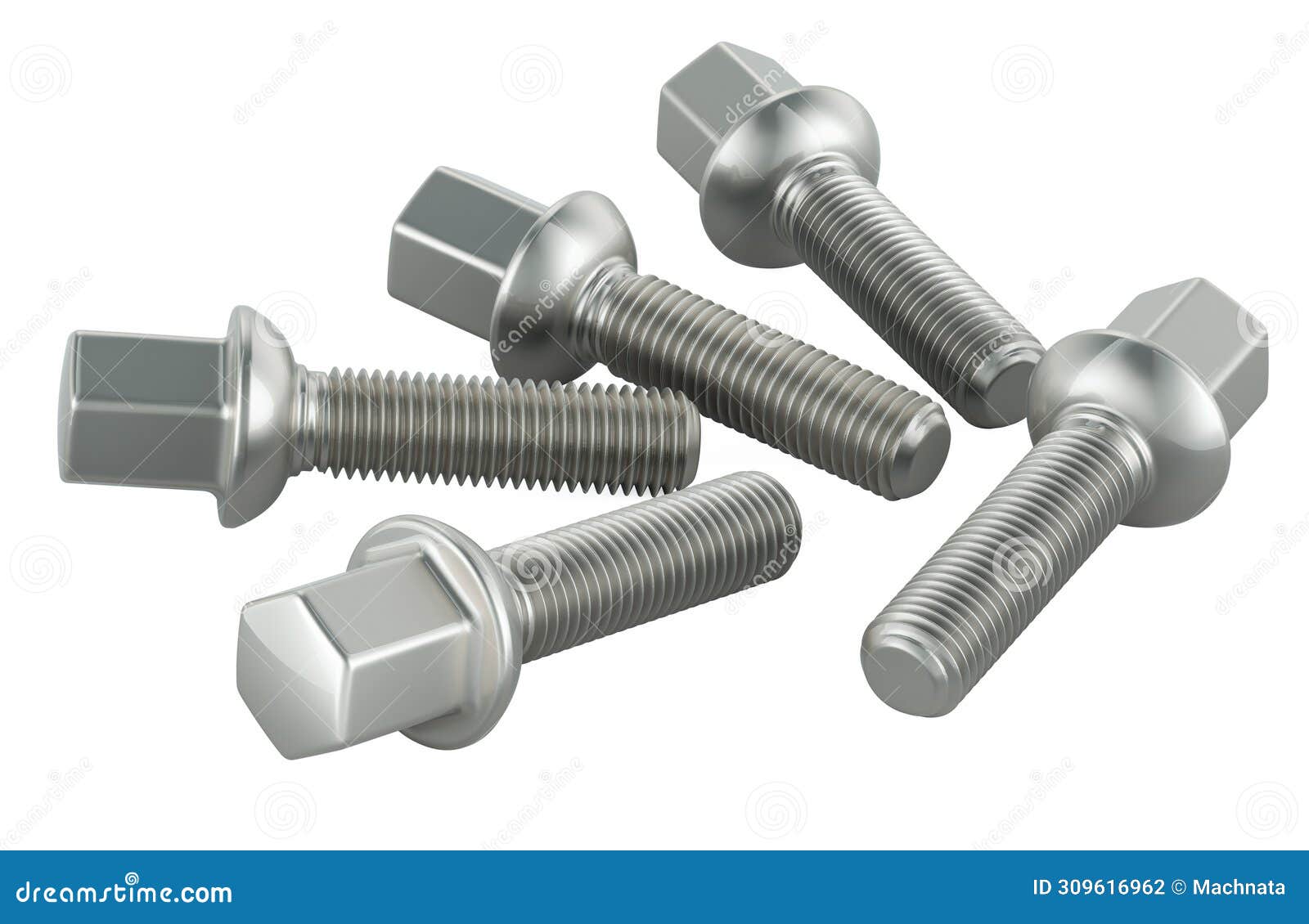 Alloy Wheel Bolts, Lug Lock Bolts. 3D Rendering Stock Illustration ...