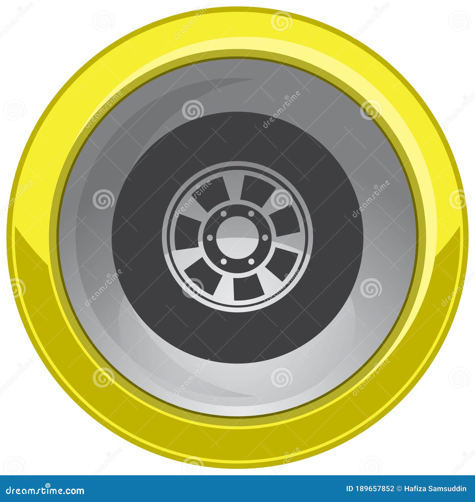 Alloy Wheel Button. Vector Illustration Decorative Design Stock Vector ...