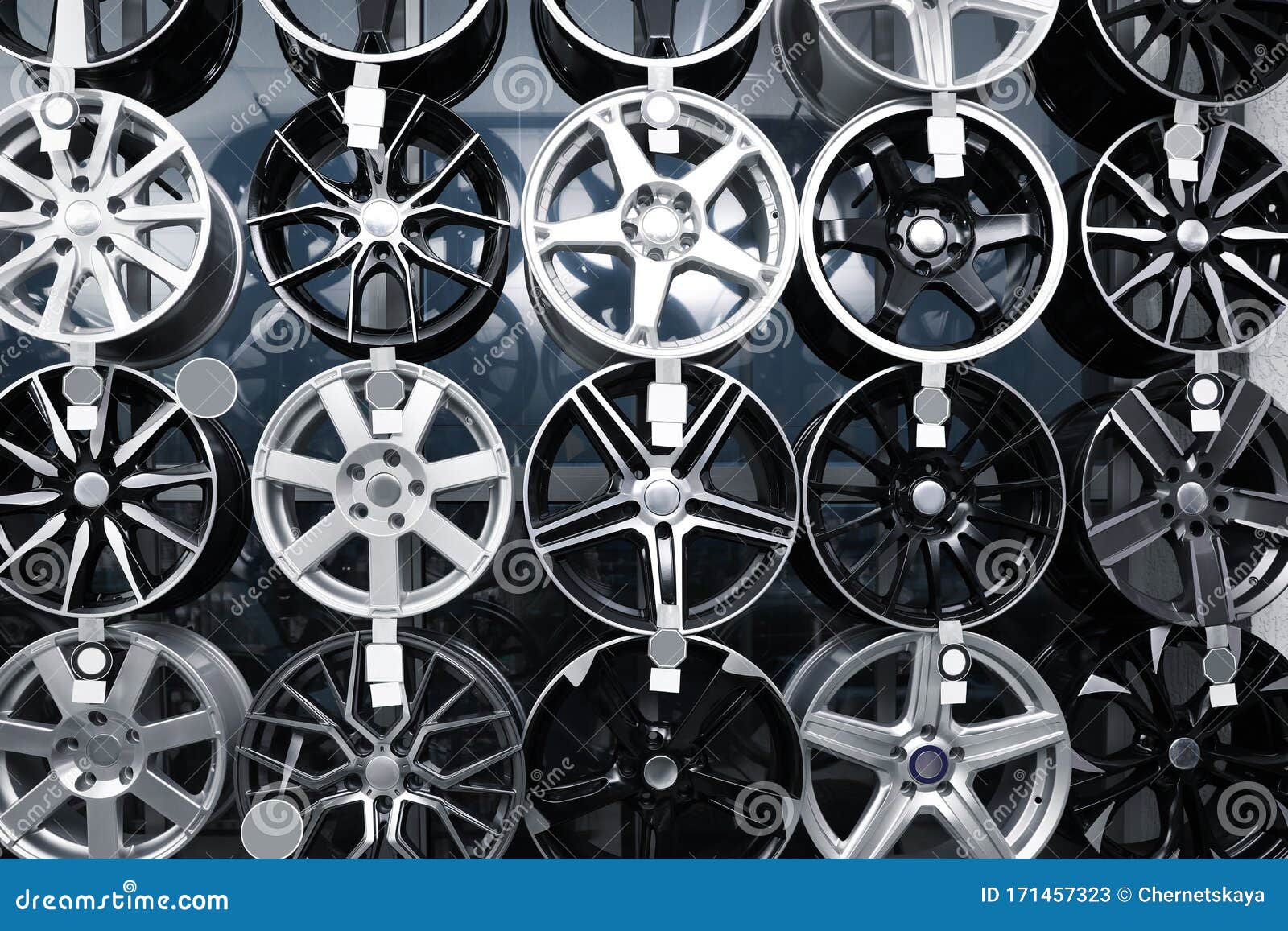 Alloy Wheels on Display in Auto Store Stock Image - Image of ...