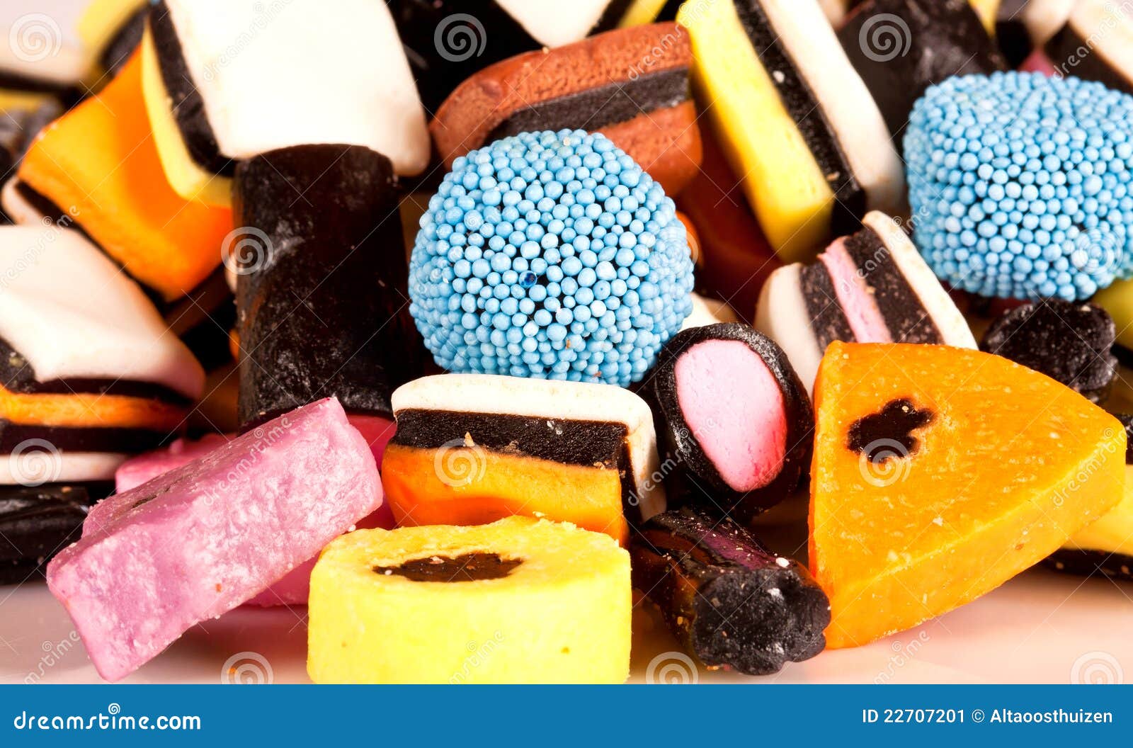 Allsorts Sweets Lying Together Stock Image - Image of black, coated ...