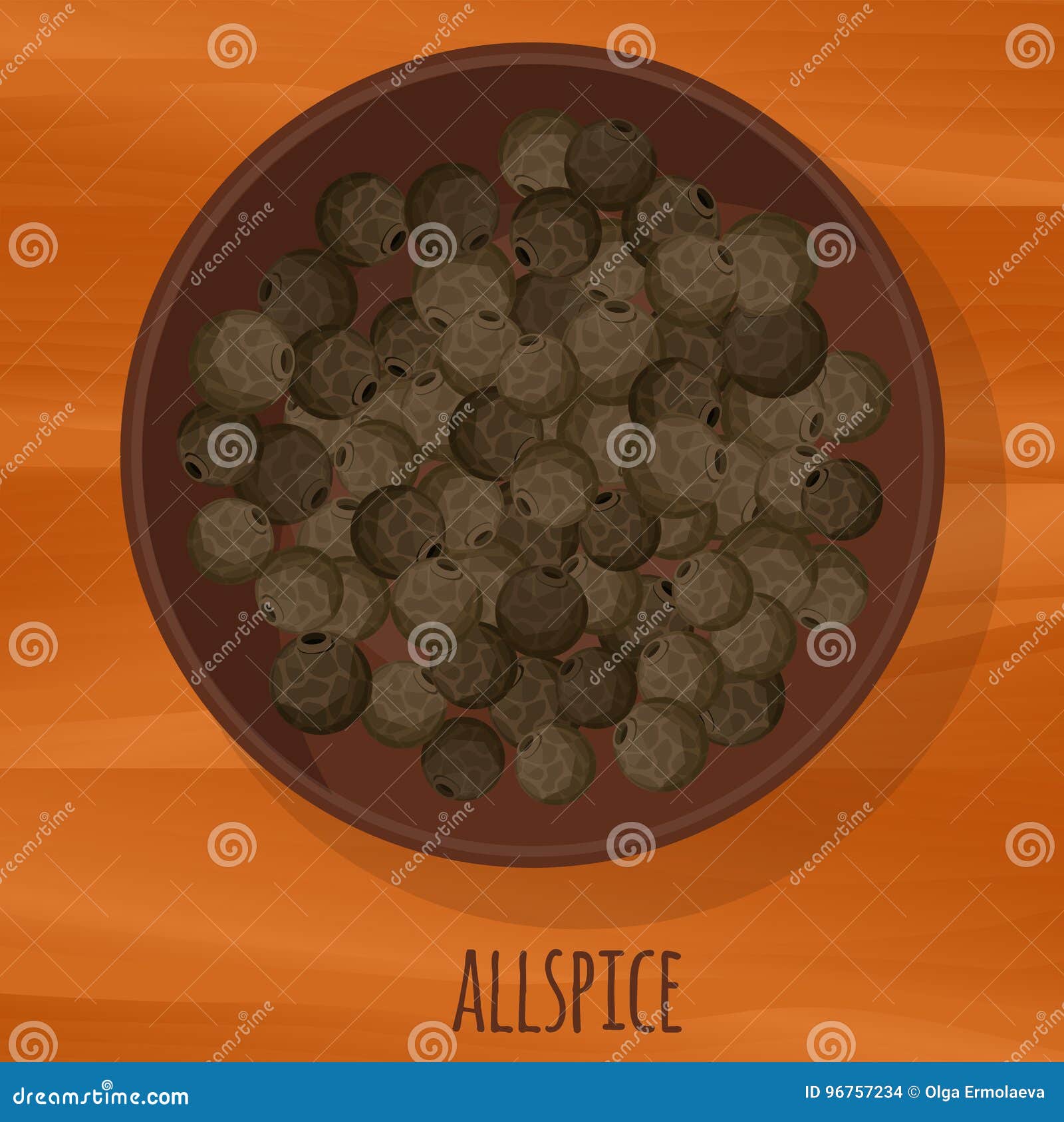 Allspice - Vector Illustration In Flat Design Isolated On White ...