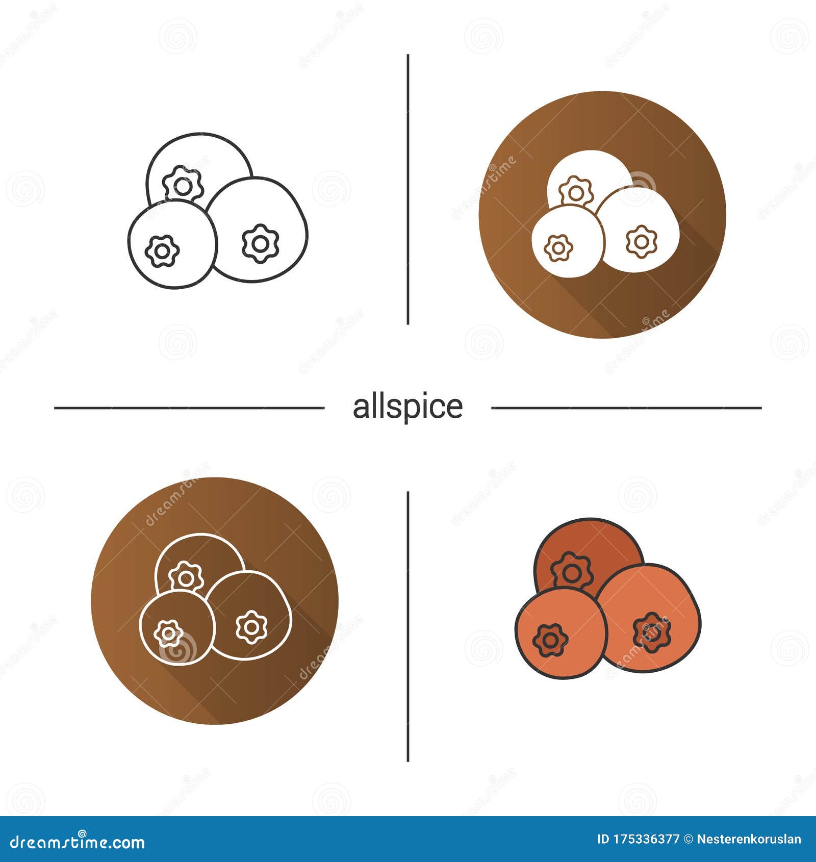 Allspice icon stock vector. Illustration of linear, object - 175336377