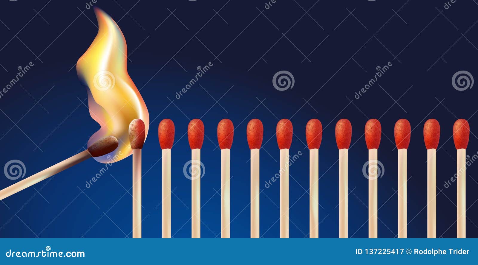 Igniting a Match Alignment with a Flame Stock Vector - Illustration of ...