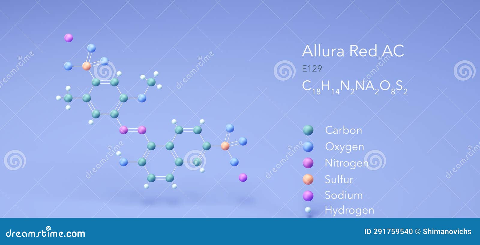 Allura Red Ac Molecule, Molecular Structures, Food Dye E129, 3d Model ...