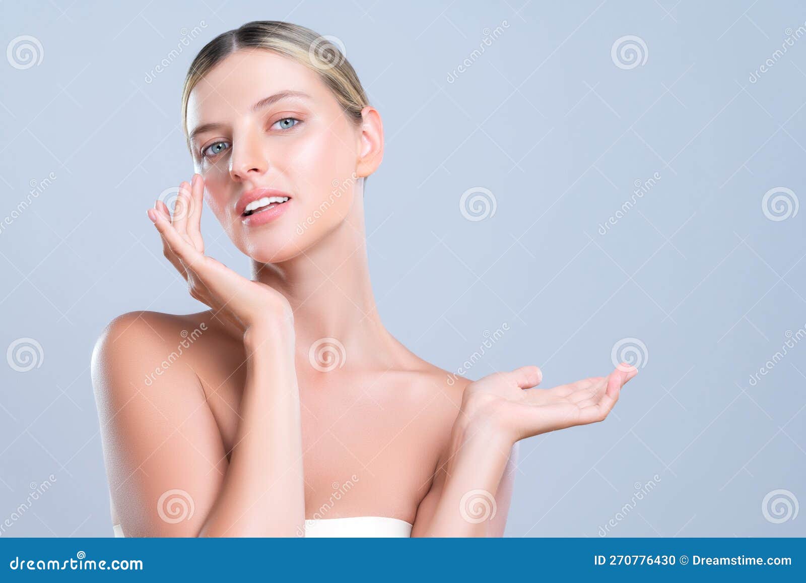 Alluring Beautiful Woman With Perfect Smooth And Clean Skin Portrait