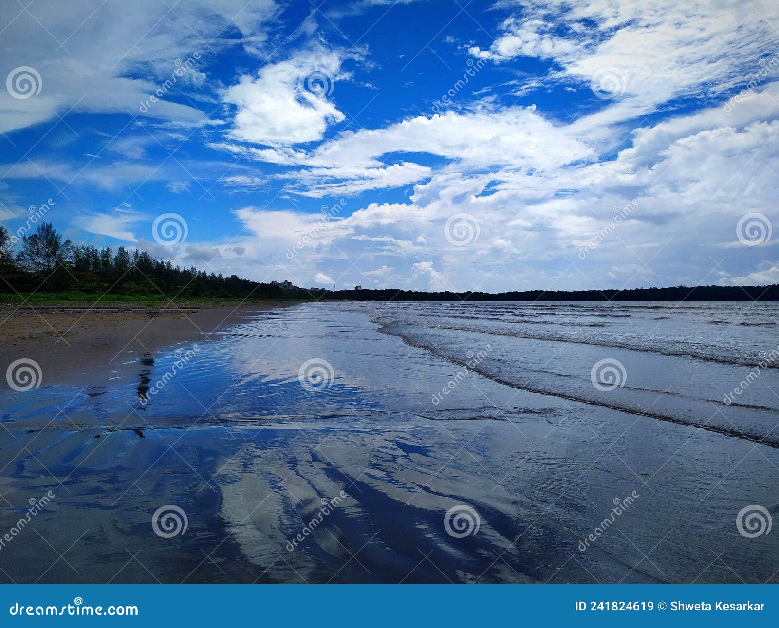 Alluring blue beach day stock image. Image of vibrant - 241824619