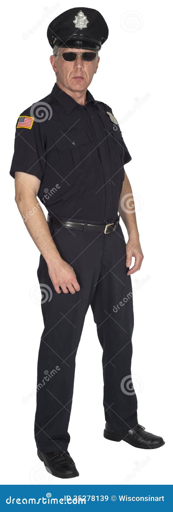 Allvarlig Polis Cop Eller Isolerad Polis Fotografering för Bildbyråer ...