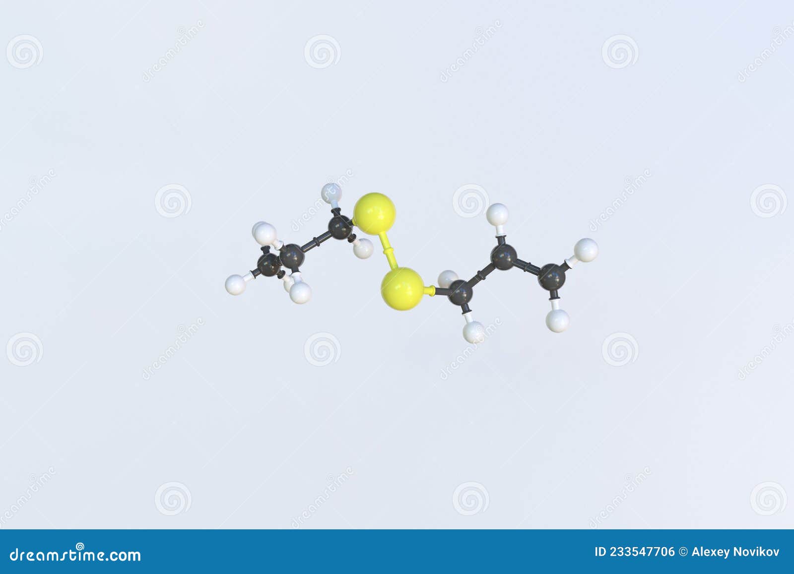 Allyl Propyl Disulfide Molecule. Isolated Molecular Model. 3D Rendering ...