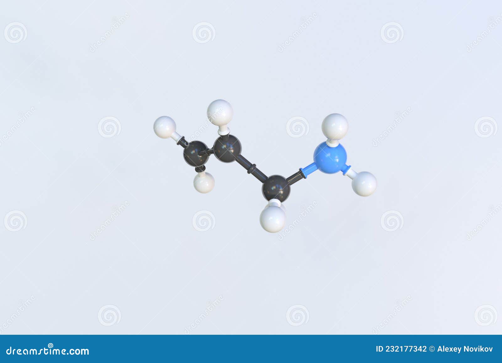 Allylamine Molecule. Isolated Molecular Model. 3D Rendering Stock ...