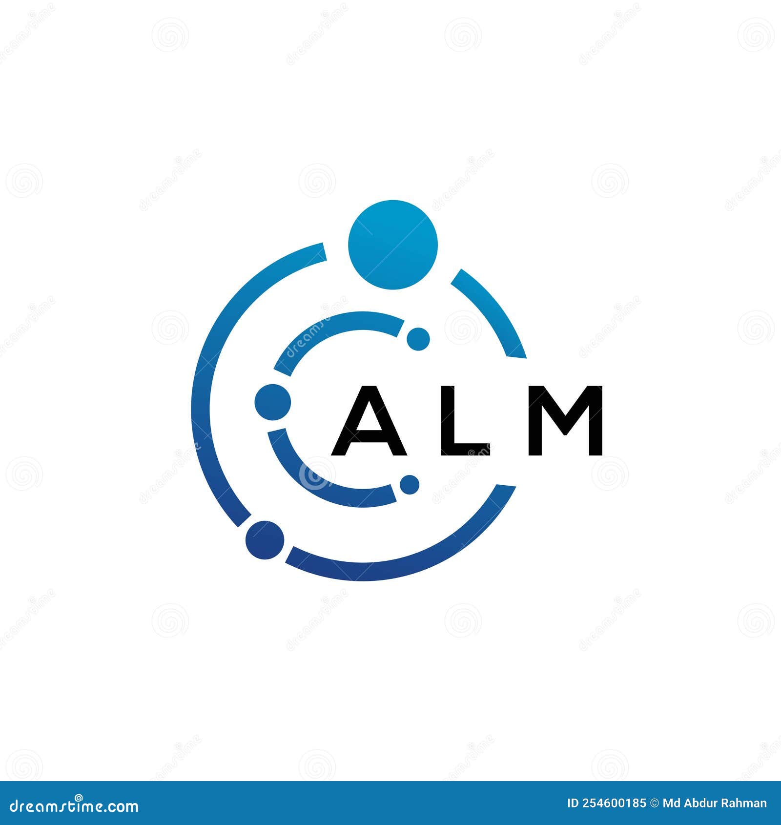 ALM Letter Logo Design on Black Background. ALM Creative Initials ...