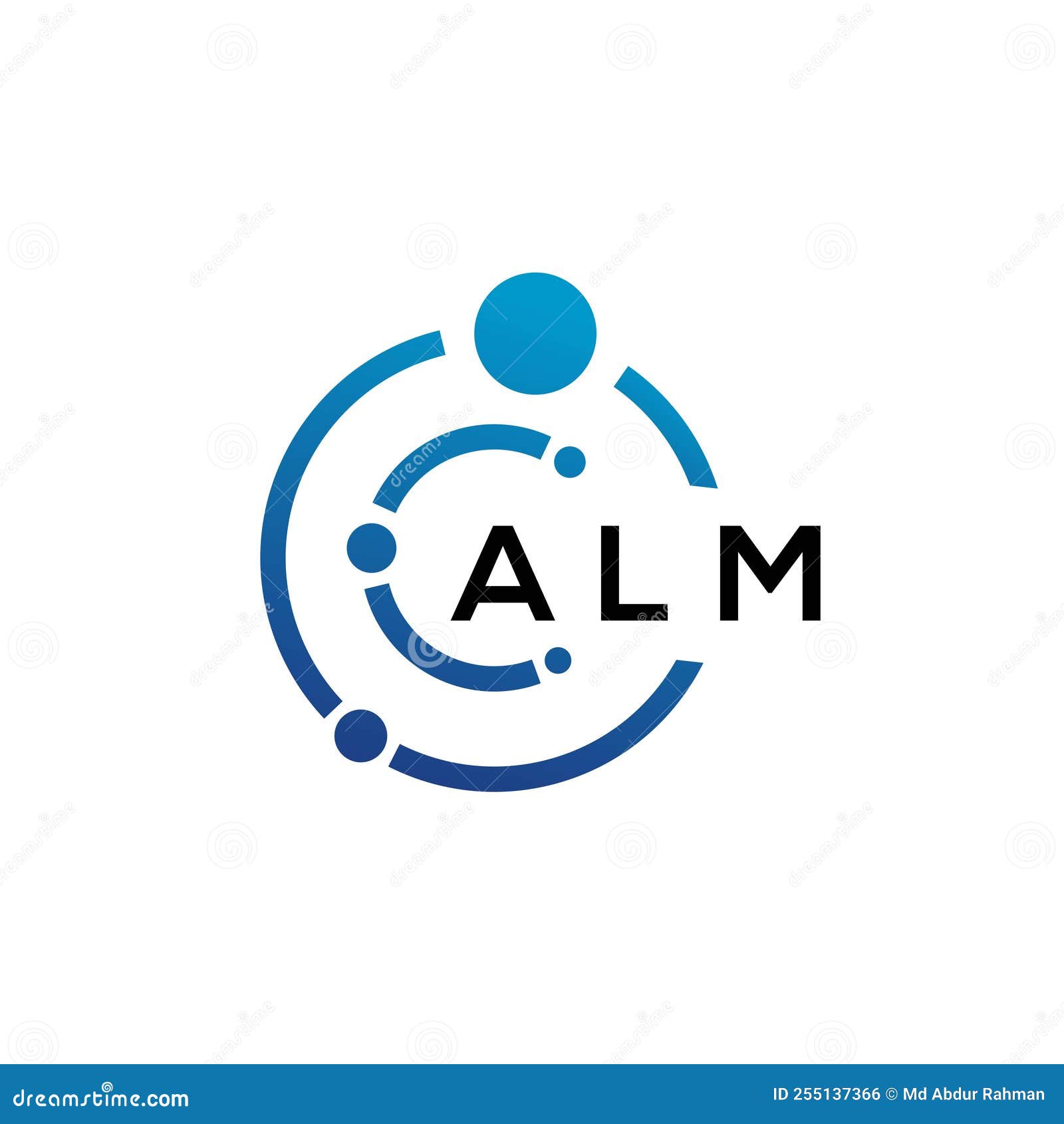 ALM Letter Logo Design on Black Background. ALM Creative Initials ...