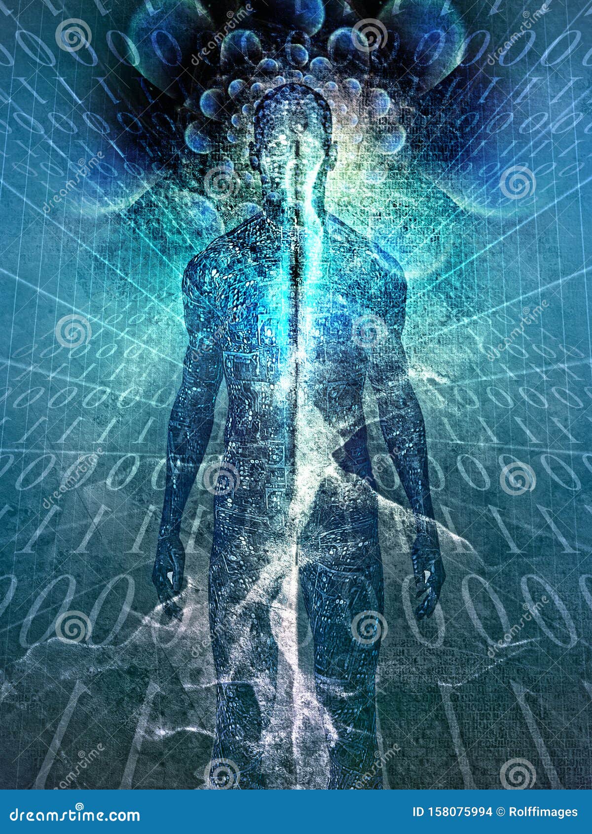 Alma humana o energÃ­a stock de ilustración. Ilustración de rejilla ...