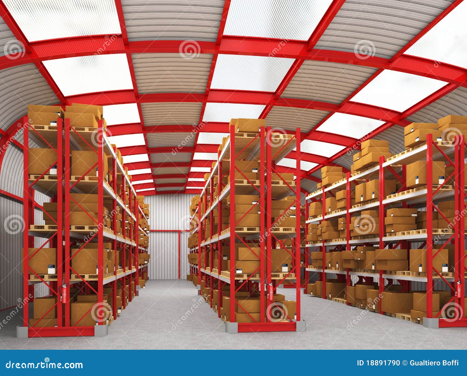 Almacén 3d stock de ilustración. Ilustración de blanco - 18891790
