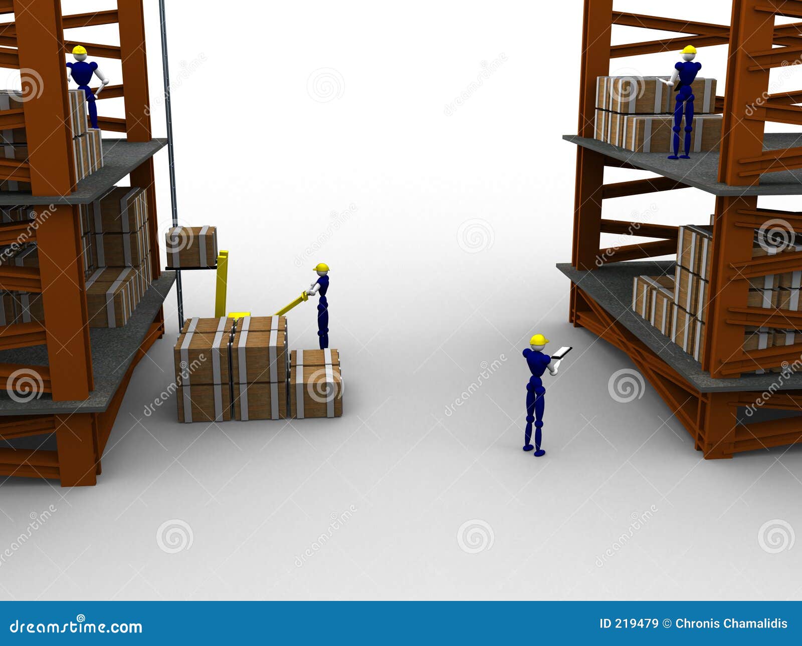 Almacén 3d stock de ilustración. Ilustración de exterior - 219479