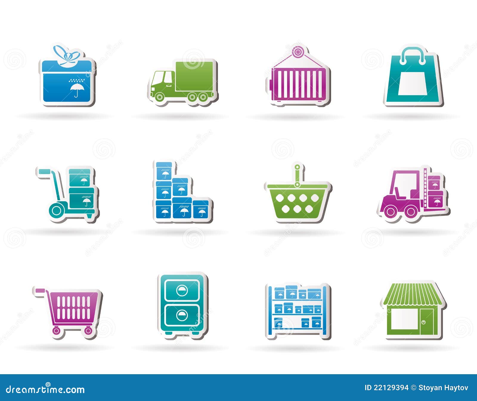 Almacenaje, Transporte, Cargo E Iconos Del Envío Ilustración del Vector ...