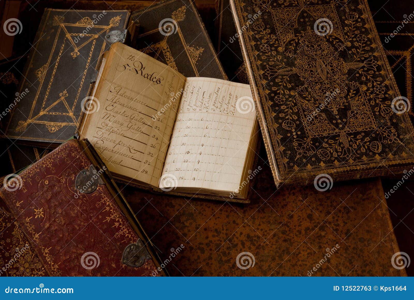 Almanac stock image. Image of hide, manuscript, brown - 12522763