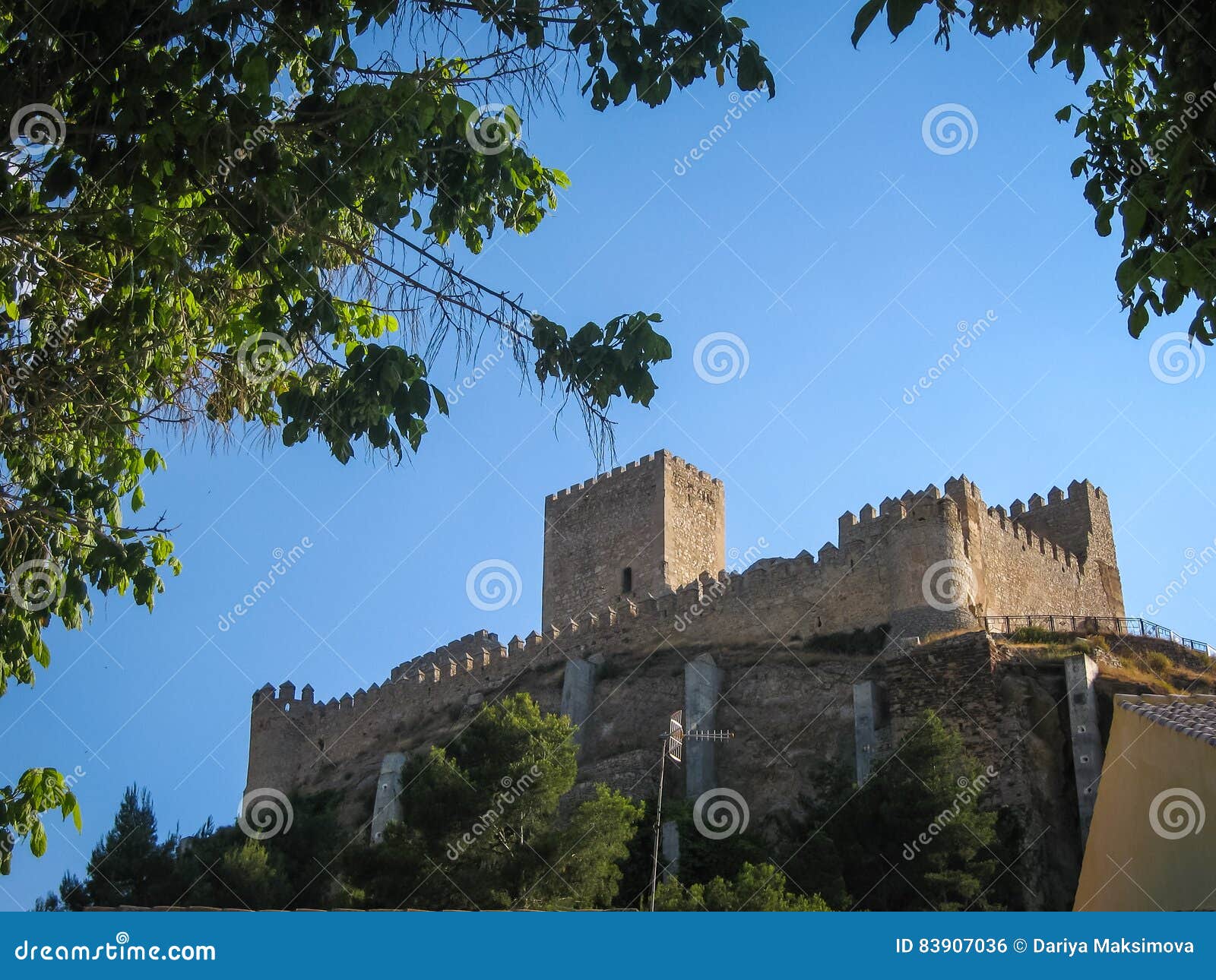 Almansa Castle, Castilla La Mancha, Spain Stock Photo - Image of ...