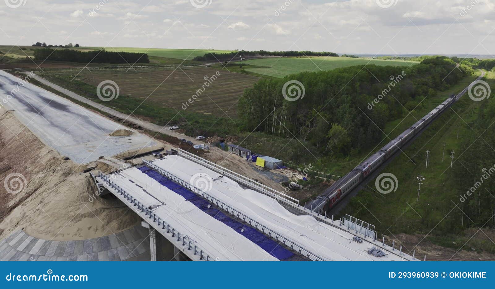 Initial Stages of Highway Construction Aerial View Stock Video - Video ...