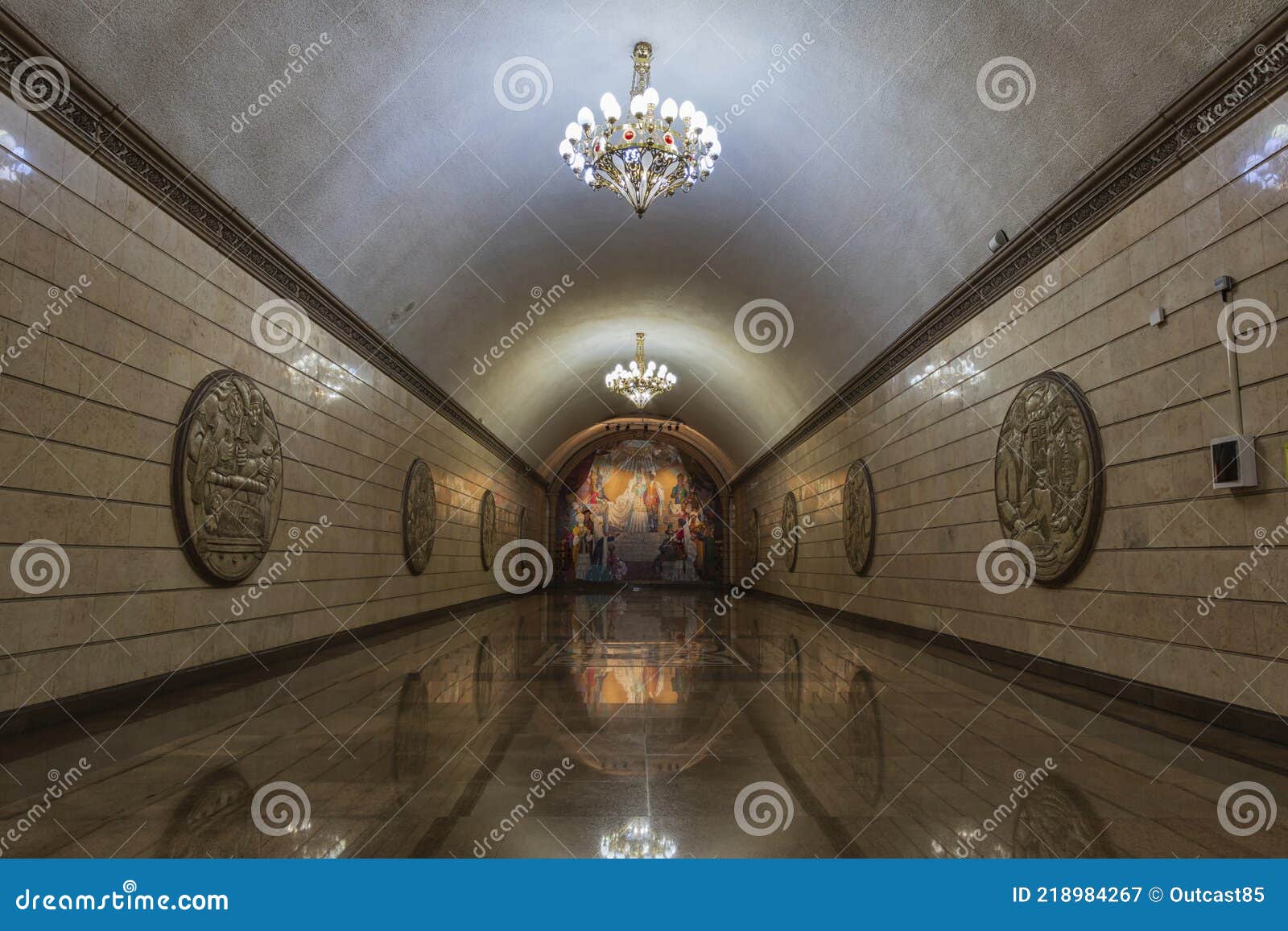 Almaty - Kazakhstan, August 9,2019: Interior of the Subway Metro in ...