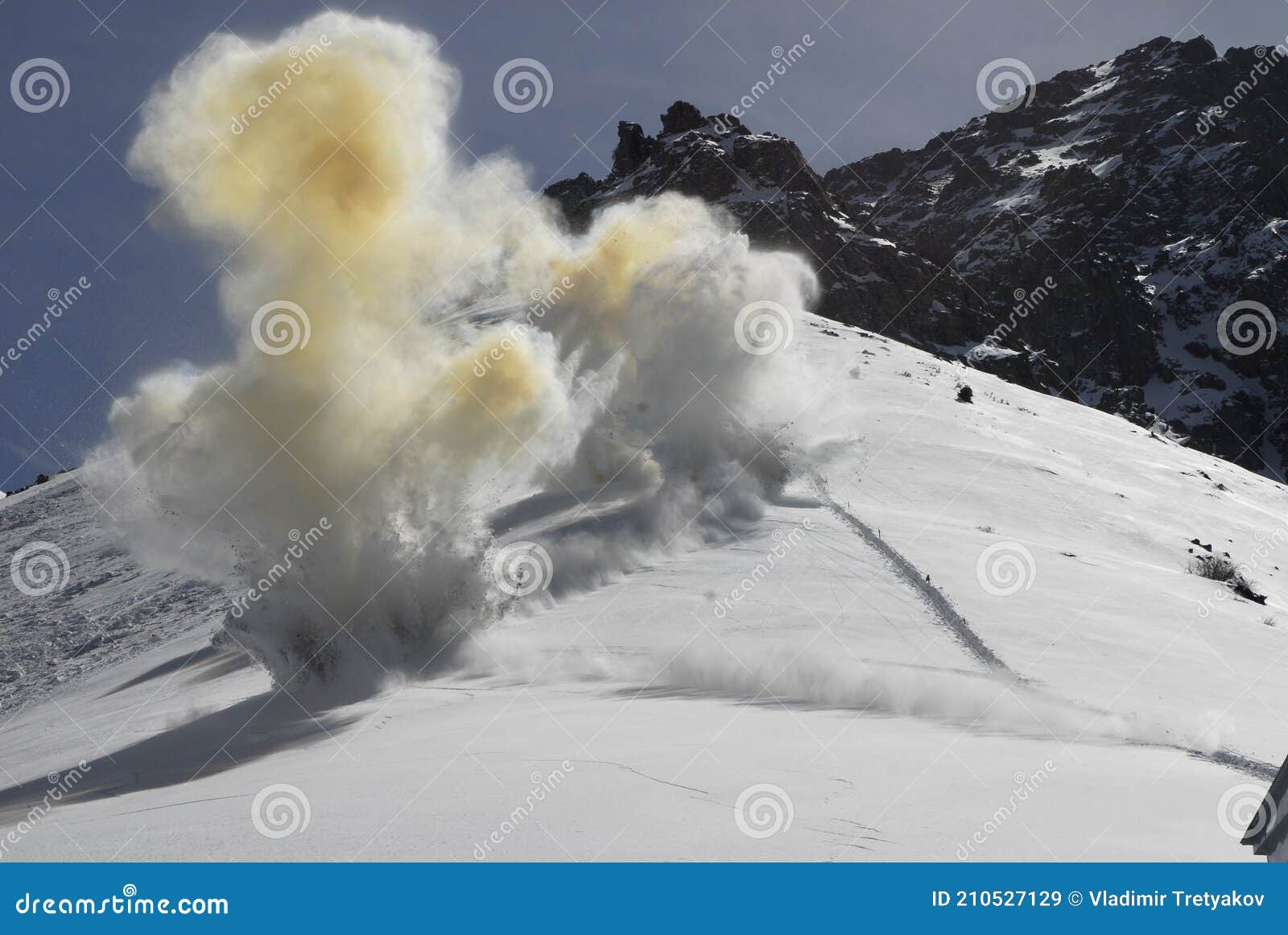 Almaty, Kazakhstan - 01.23.2008 : Mechanical Explosion for Avalanche ...