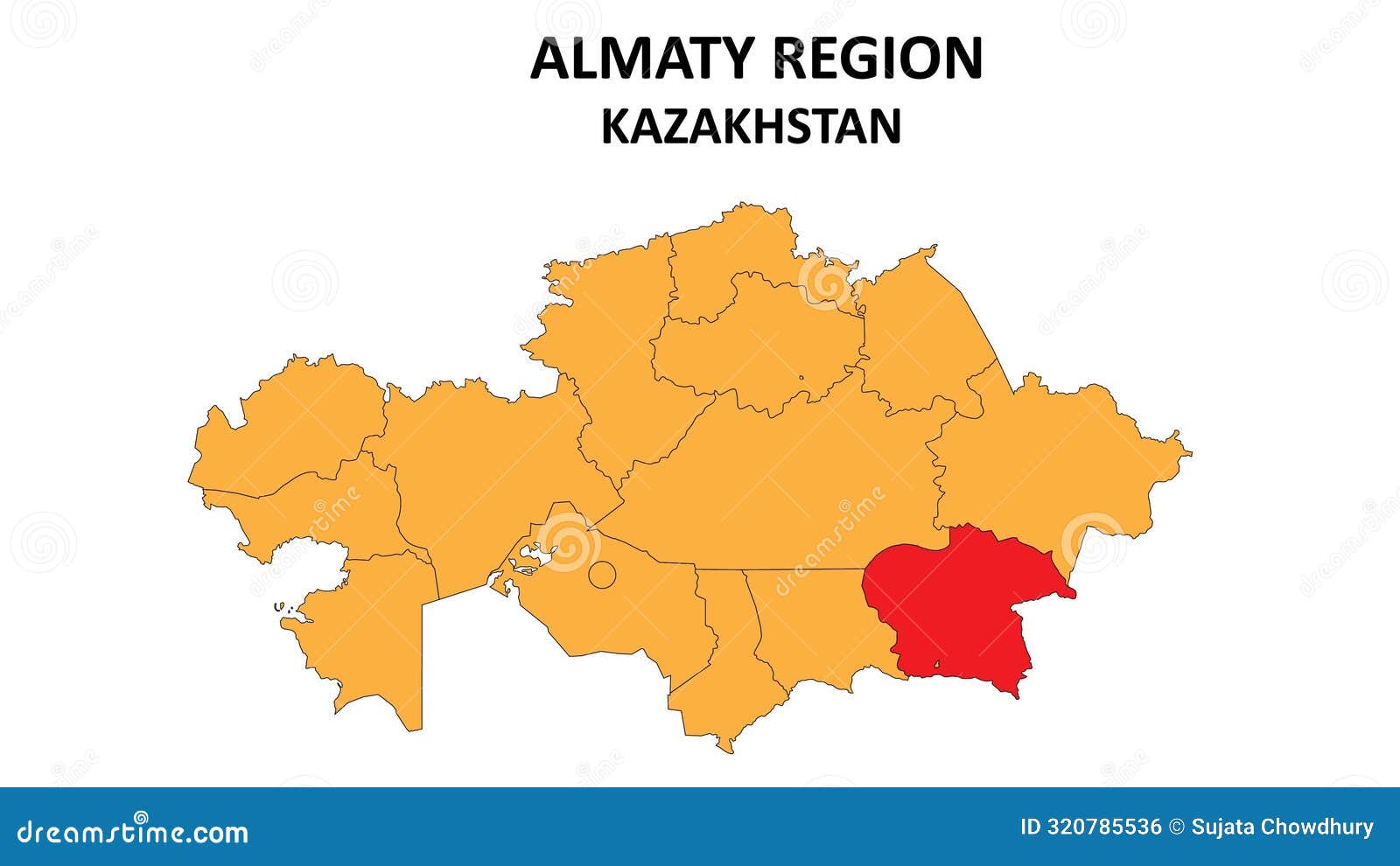 Almaty Map in Kazakhstan. Vector Map of Kazakhstan. Regions Map of ...