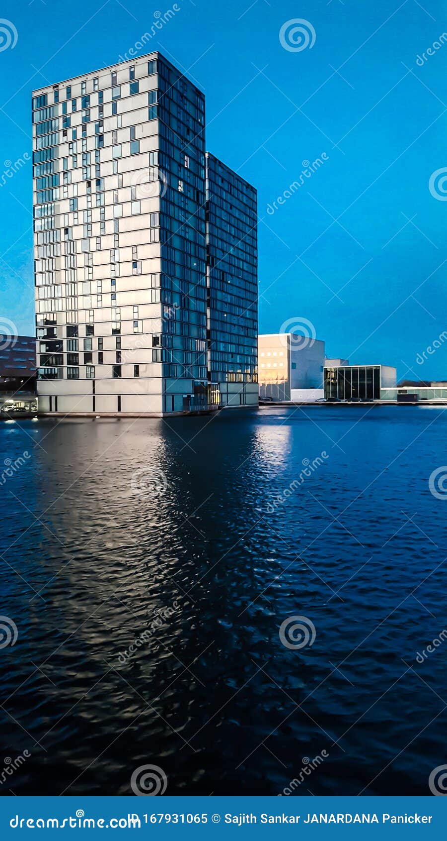 Almere Centre Twin Tower. Side by Side Stock Image - Image of outside ...