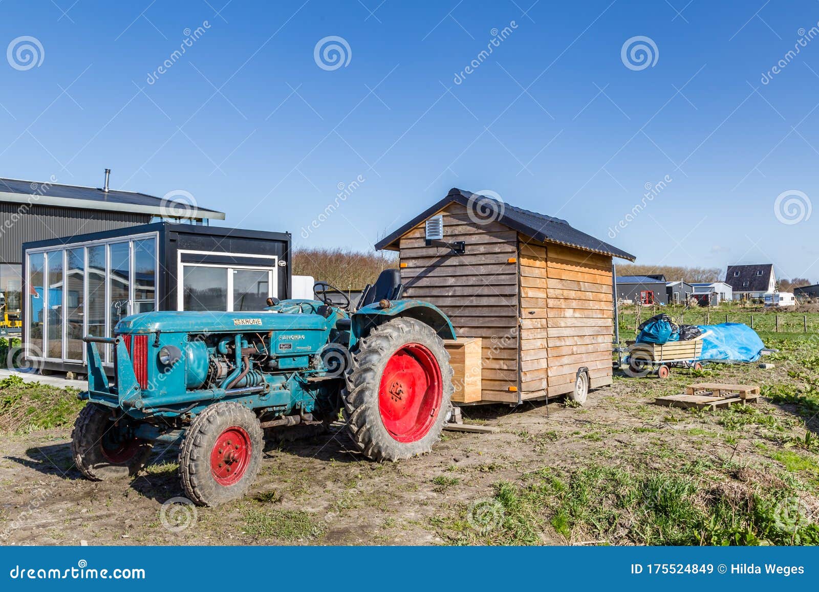 Movable Tiny Houses with Tractor in Almere Netherlands Editorial Stock ...